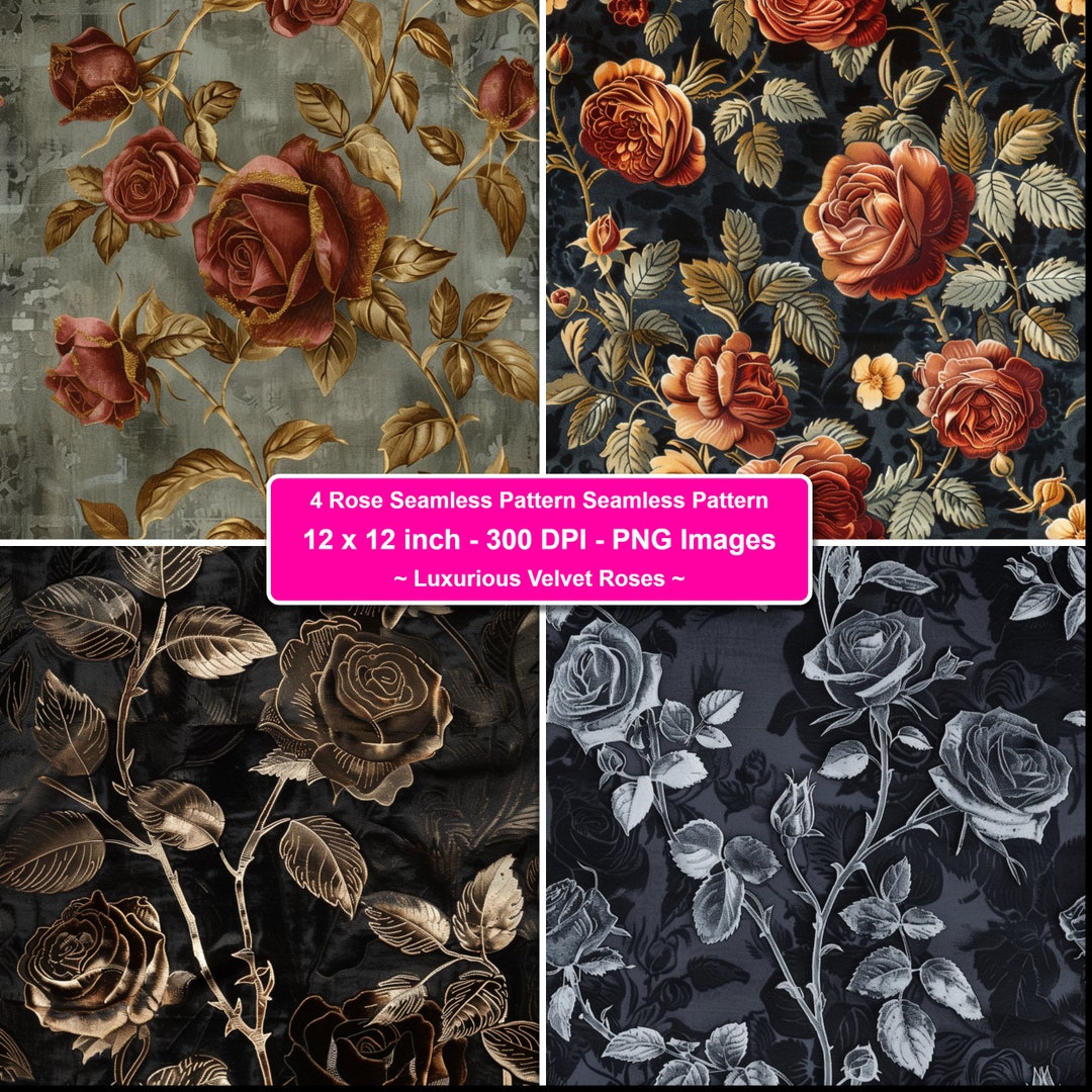 Elegant Velvet Rose Pattern for Luxurious Designs Wallpaper Card Making ...