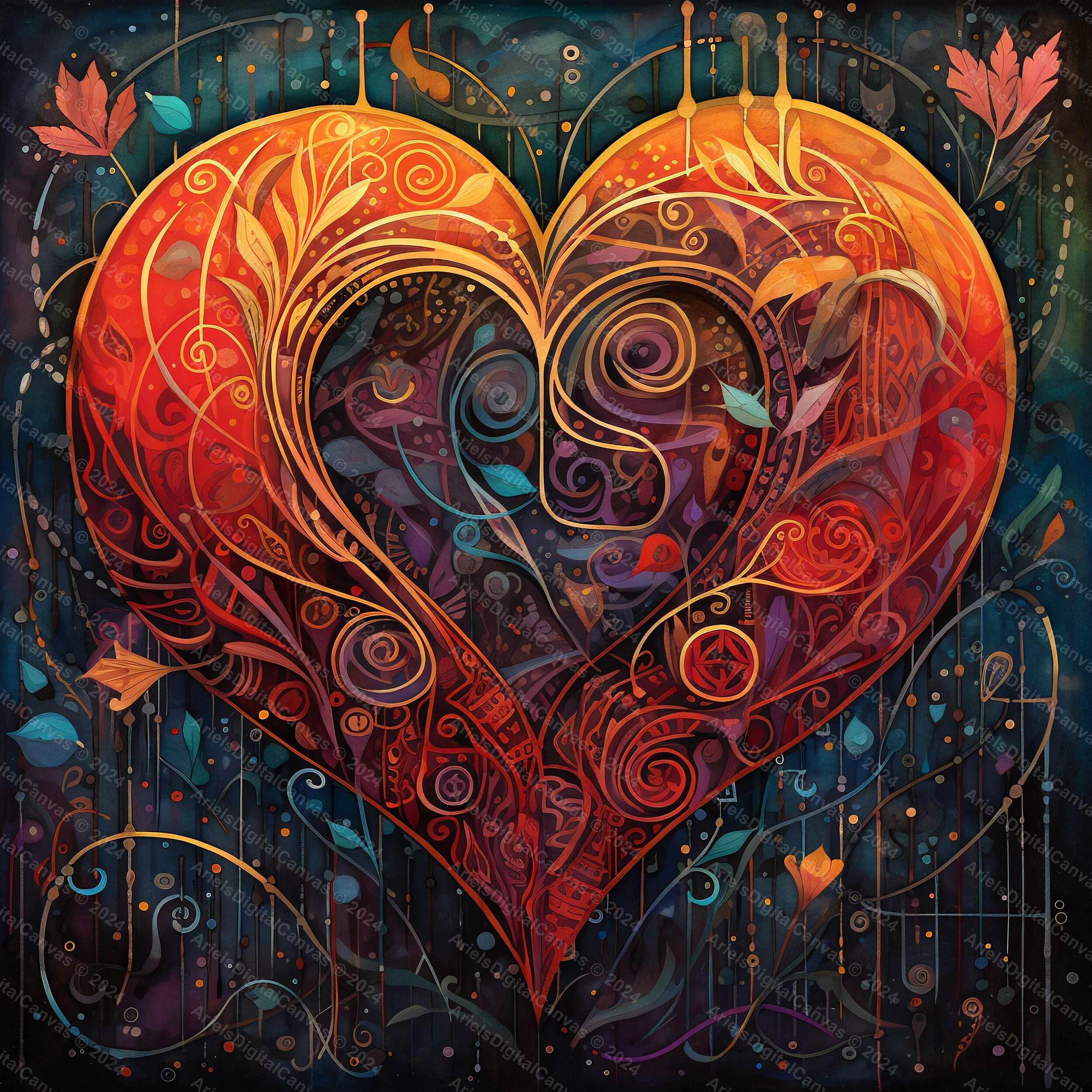 Valentine's Day Love Heart Digital Paper Vibrant Romance Themed Design ...