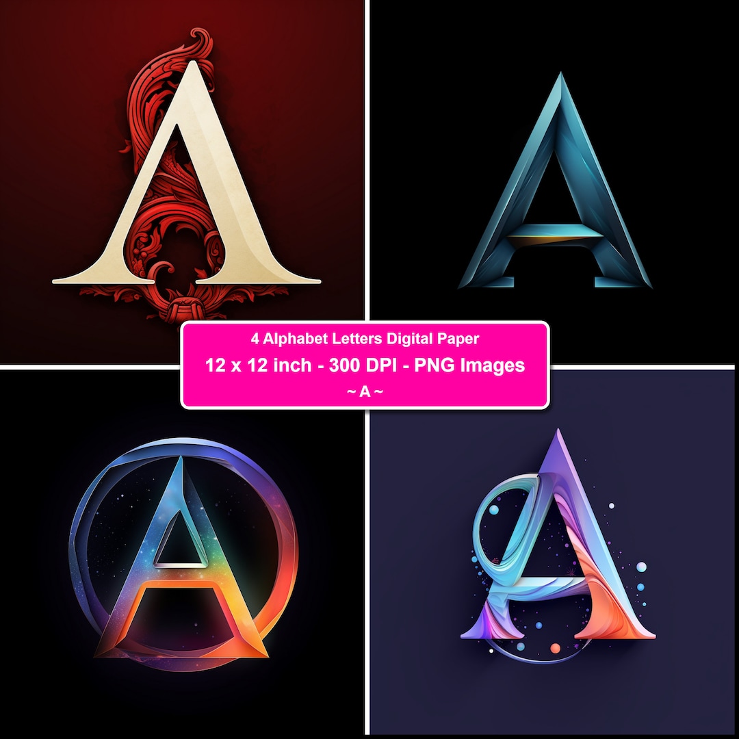Alphabet Letter A Digital Paper With Minimalistic Design for ...