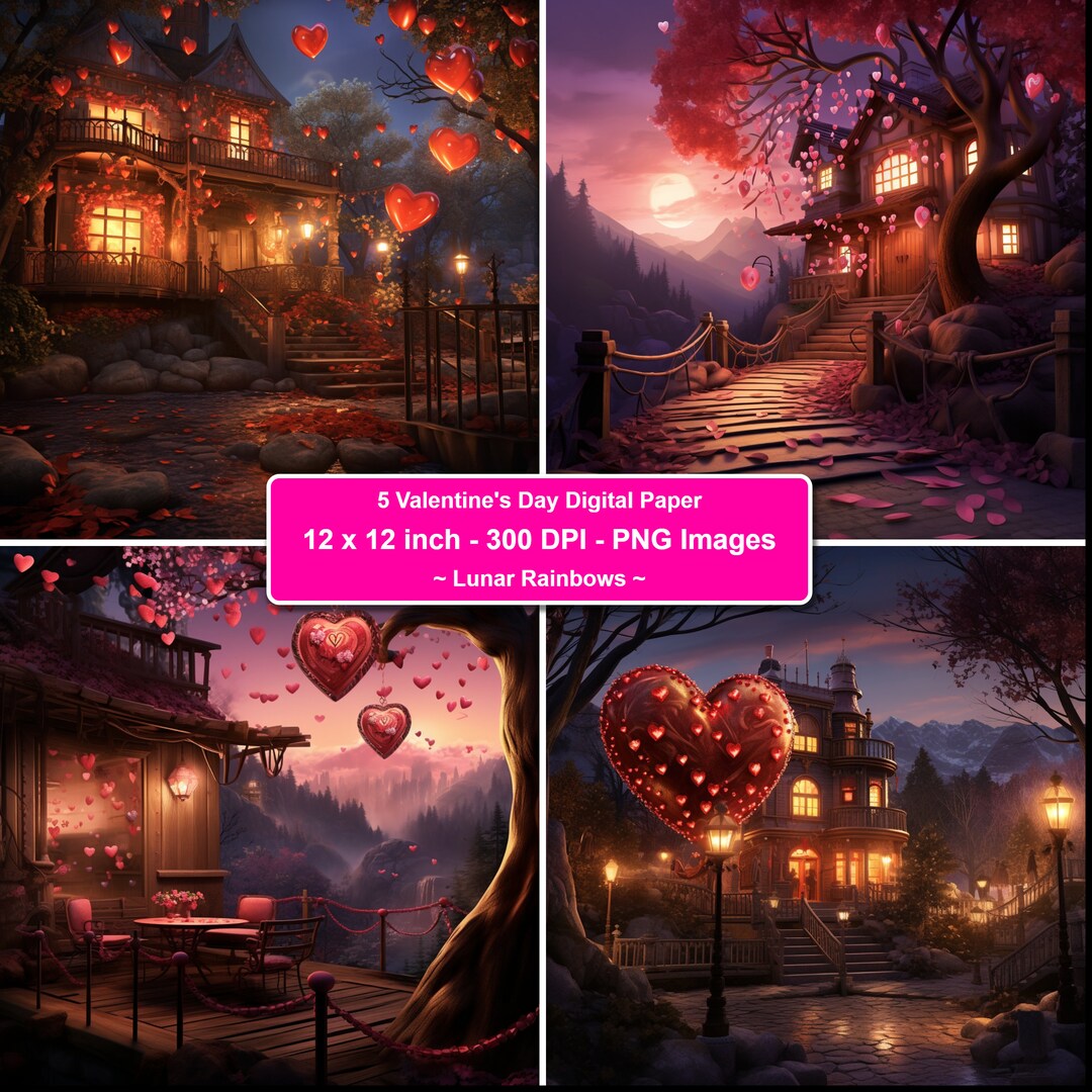 Valentine's Day Love Themed Digital Paper Perfect for Crafting and ...