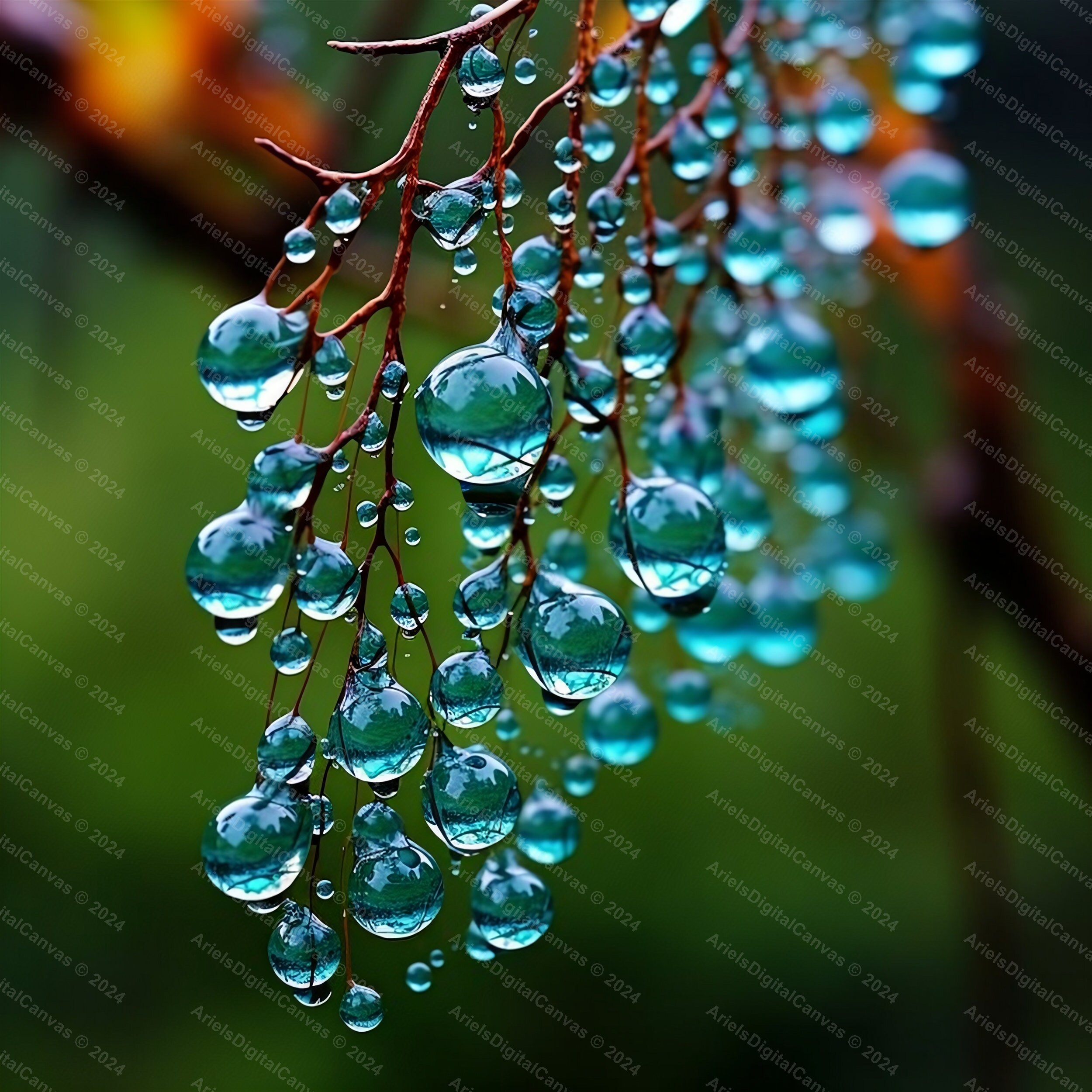 Raindrop Digital Paper Unique Design Scrapbooking, Invitations, and ...