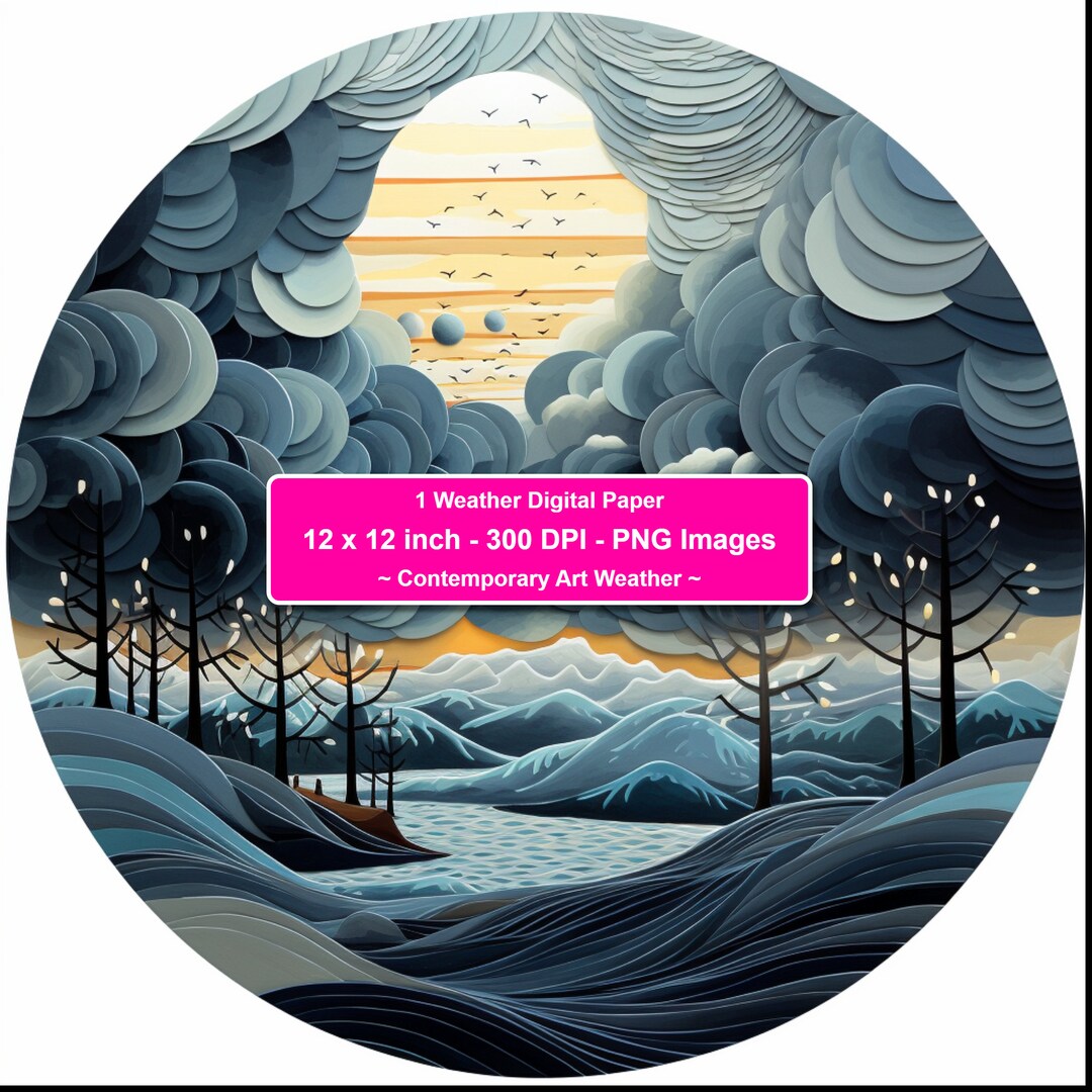 Contemporary Weather Digital Paper Unique Atmospheric Design Digital ...