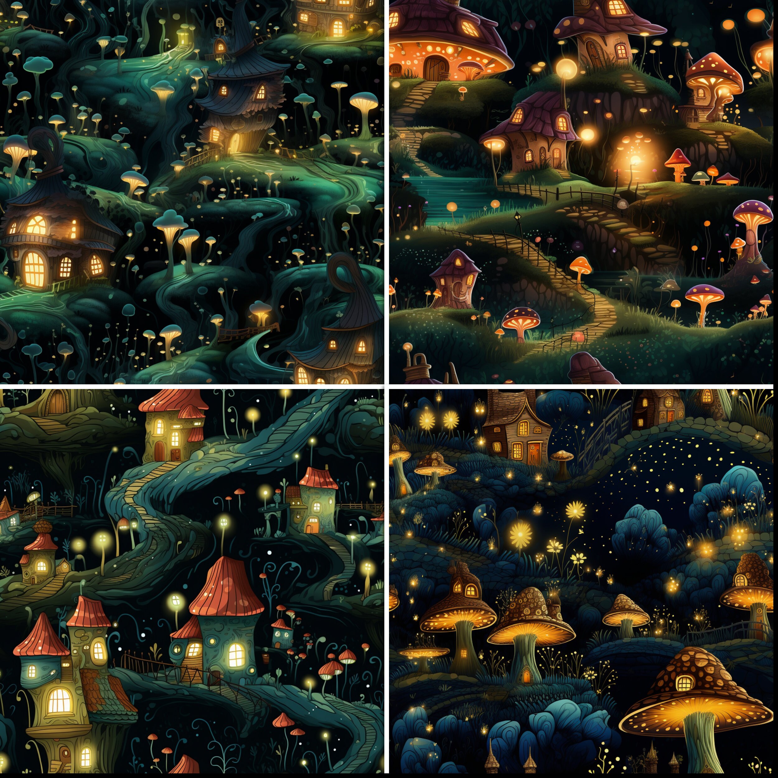 Enchanted Goblin Village Seamless Pattern Design for Creative Projects ...