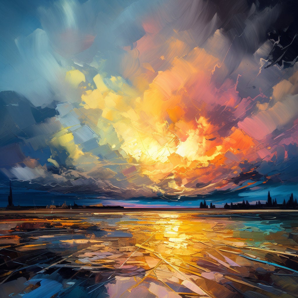 Vibrant Weather Inspired Digital Design Unique Abstract Expressionism ...
