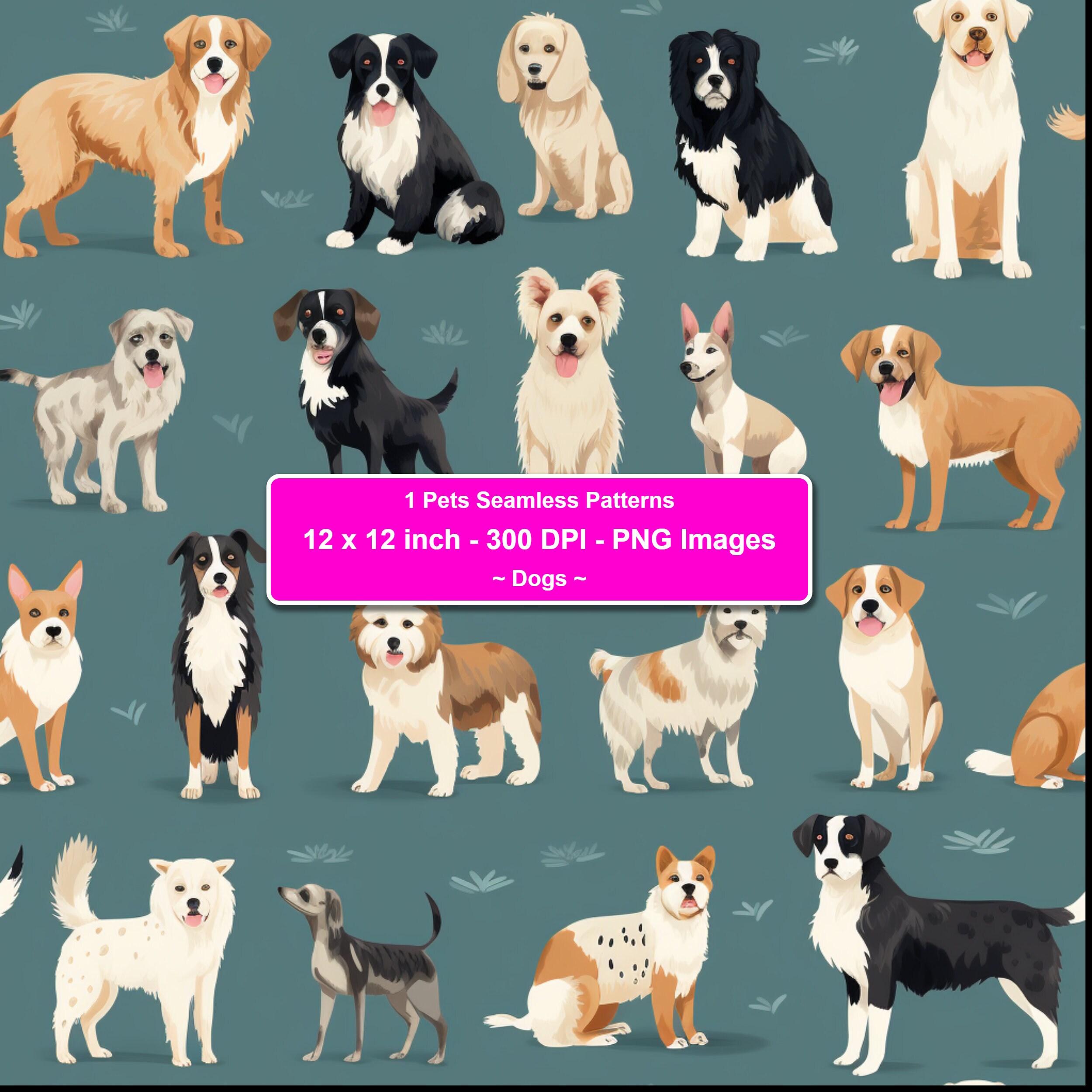 Dog Seamless Pattern Dog Patterns for Kids Room Napkin Patterns Fun ...