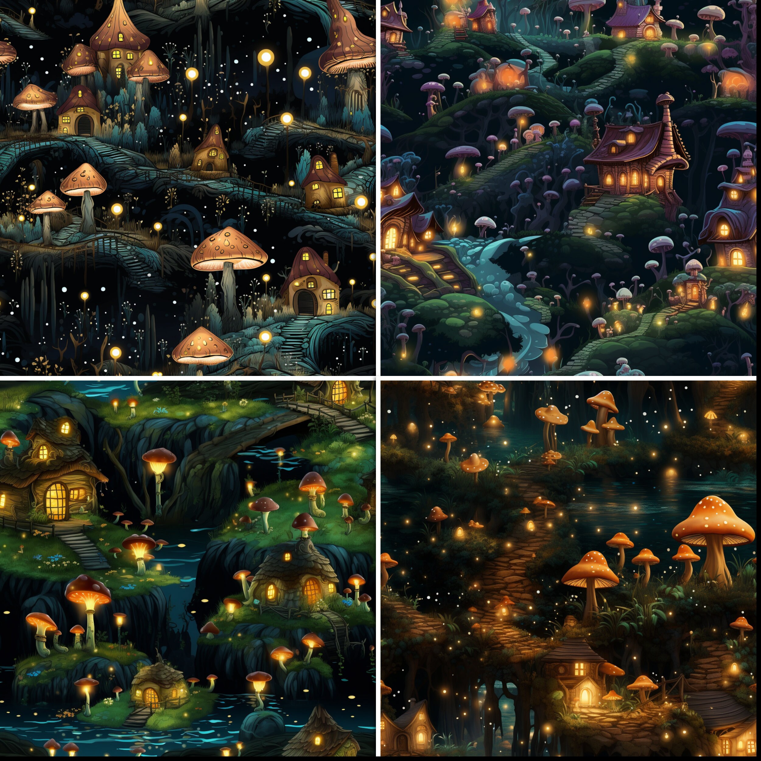 Enchanted Goblin Village Seamless Pattern Design for Creative Projects ...