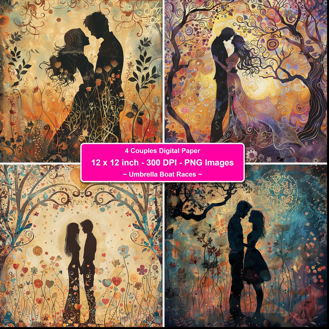 Printable Digital Art Romantic Couple Digital Paper Chic Love-inspired ...