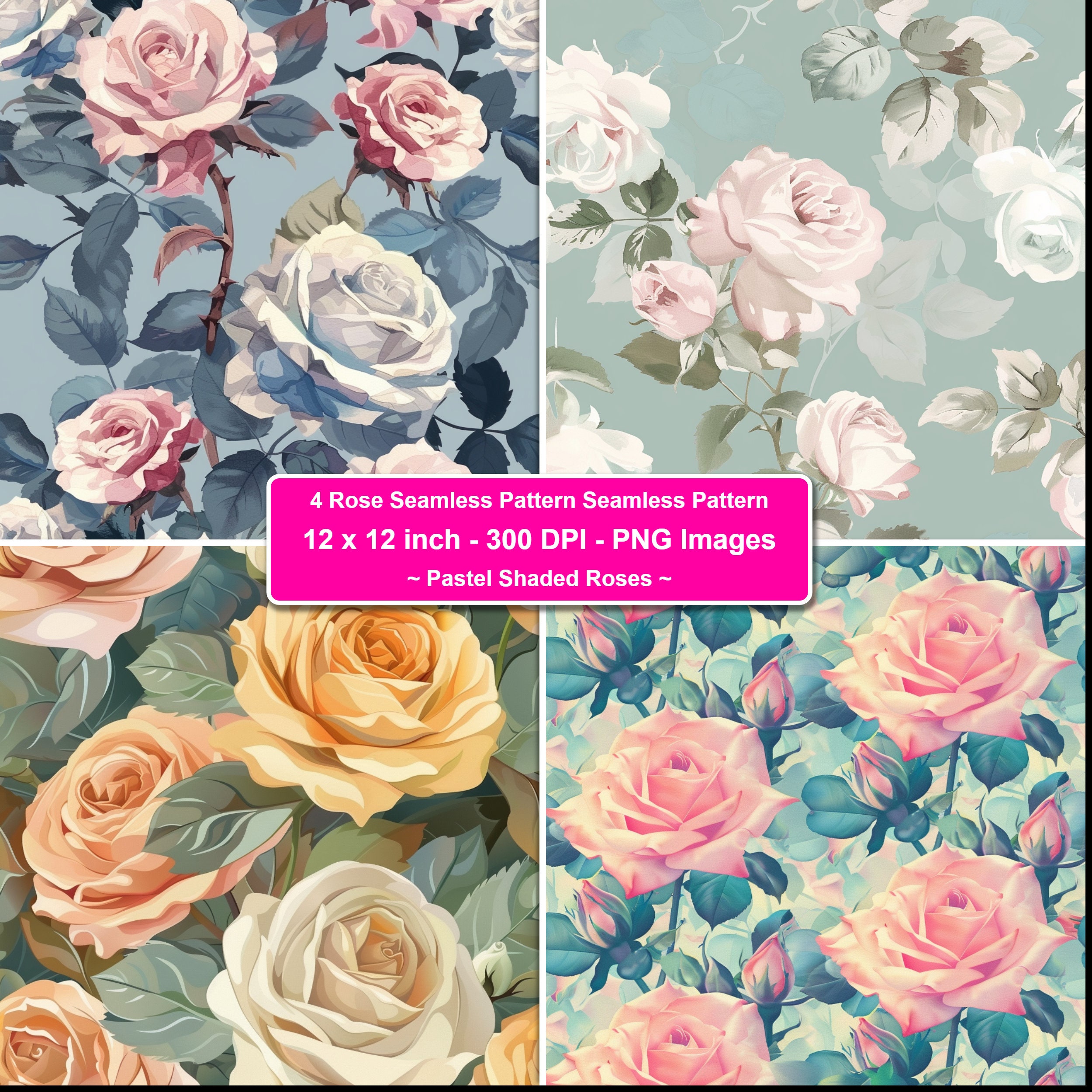 Elegant Pastel Rose Pattern for Home Decor and Fashion Wallpaper Design ...