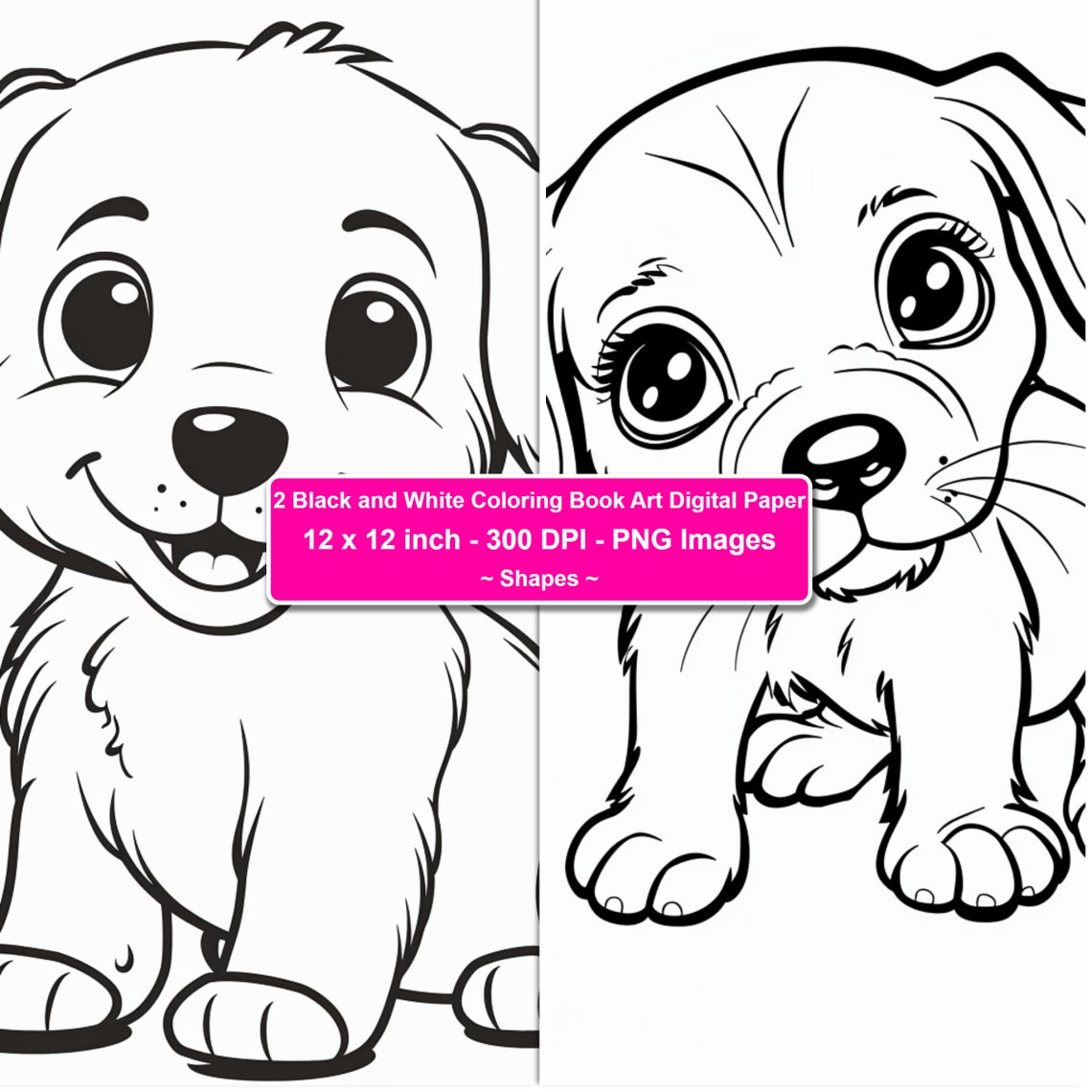 Printable Charming Children's Coloring Page Cute Puppy Design - Etsy