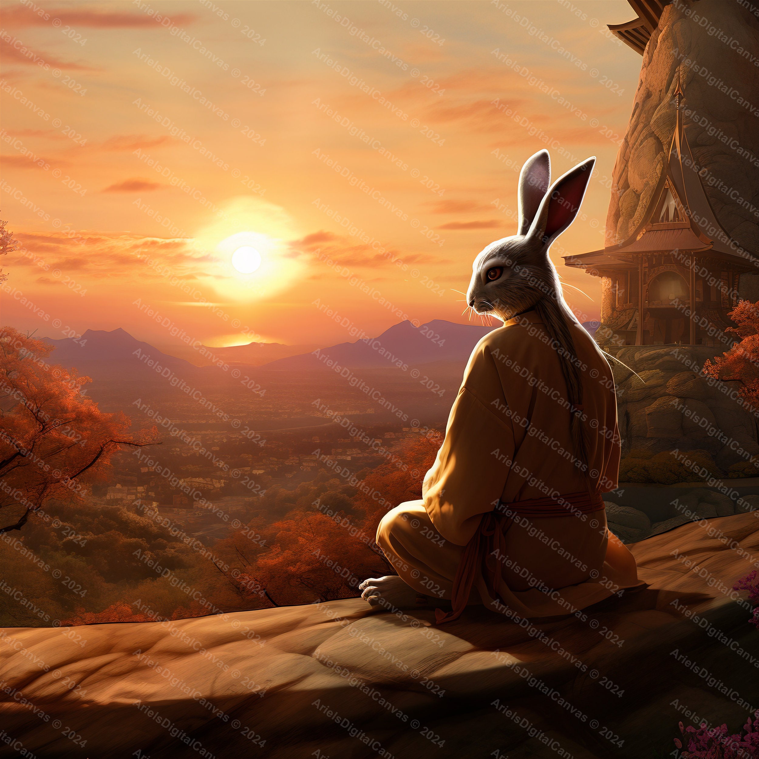 Easter Praying Bunny Digital Paper for Easter Cards Easter Eventing ...