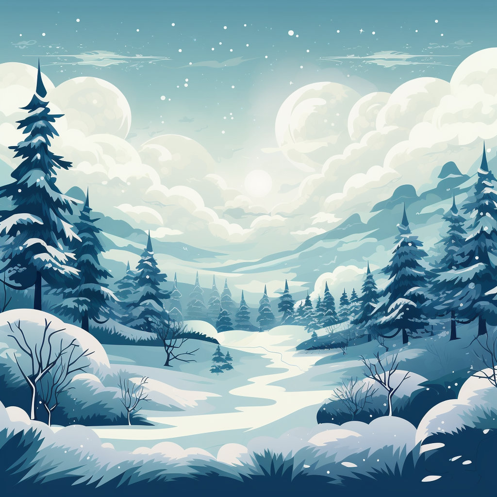 Snowy Pines Digital Paper Serene Winter Landscape Scenic Frosty Trees ...