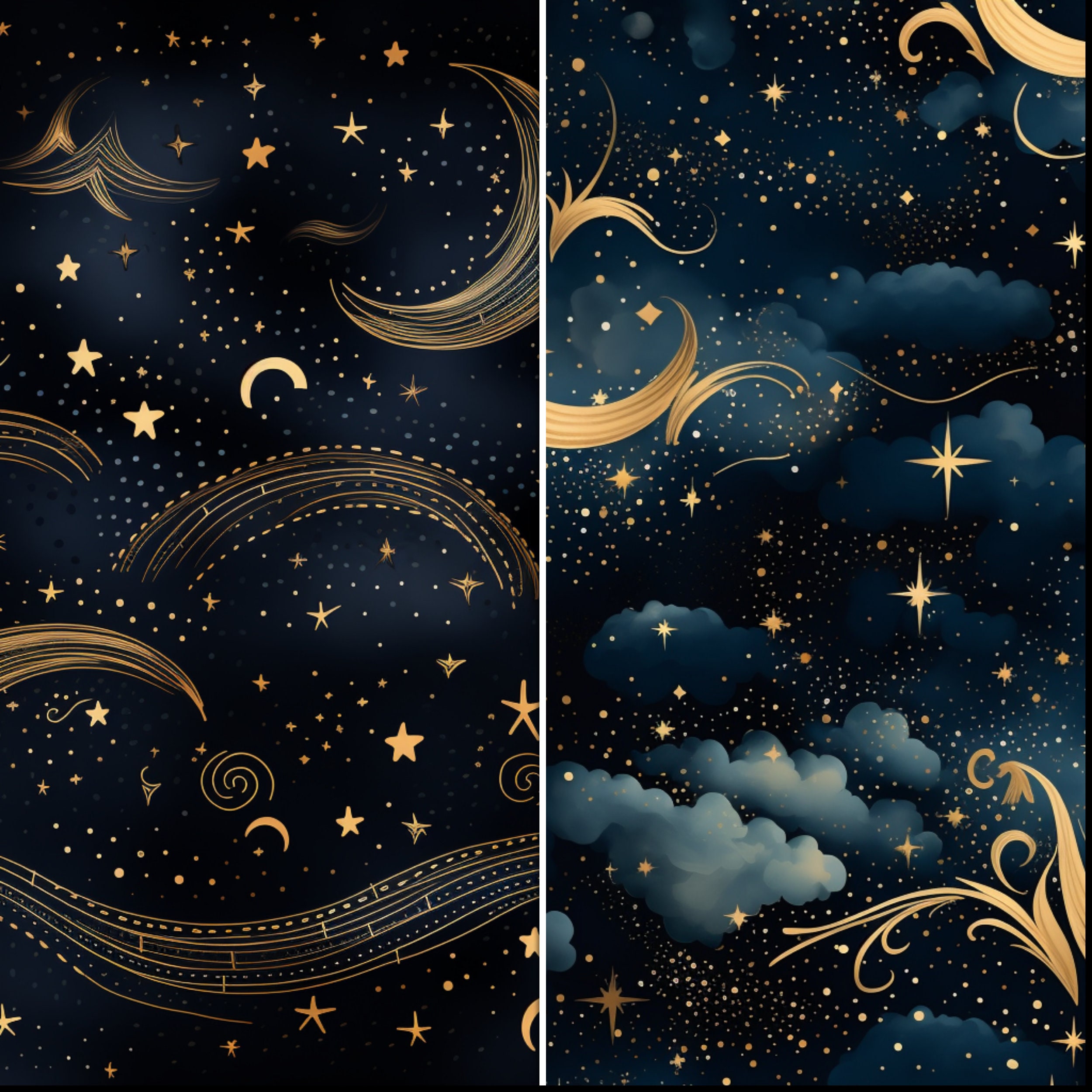Digital Sale Starry Night Sky Digital Paper Celestial Dreamscape ...