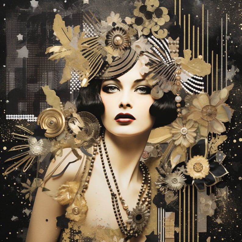 Vintage Flapper Style Digital Paper Pack Roaring Twenties Themed ...