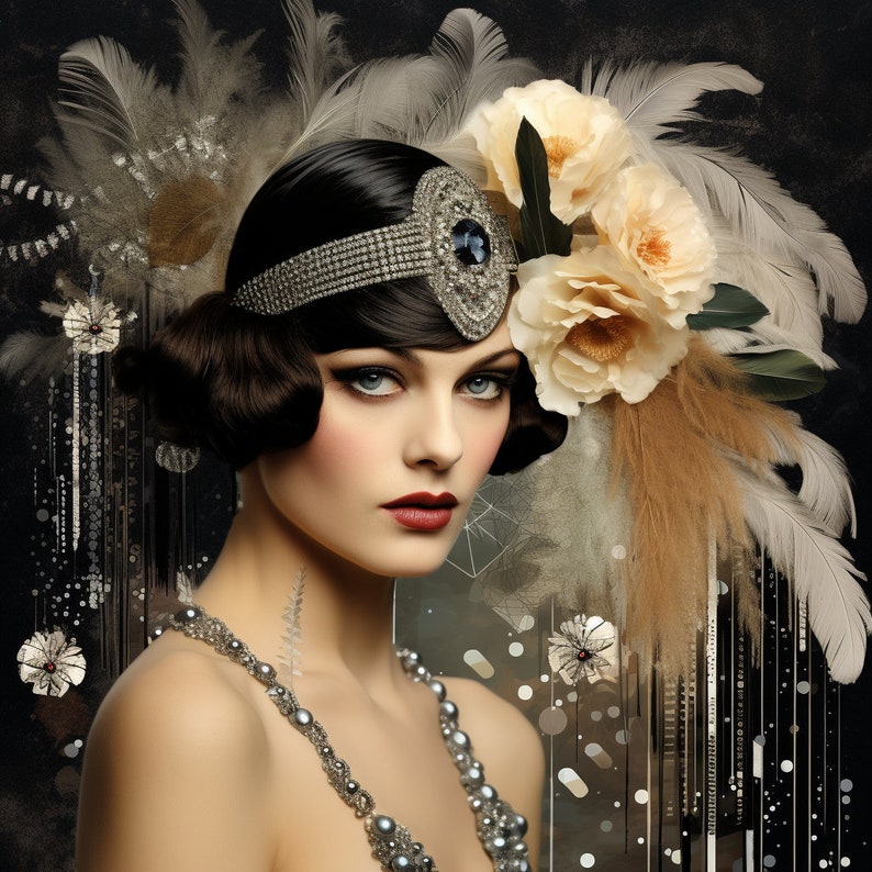 Vintage Flapper Style Digital Paper Pack Roaring Twenties Themed ...