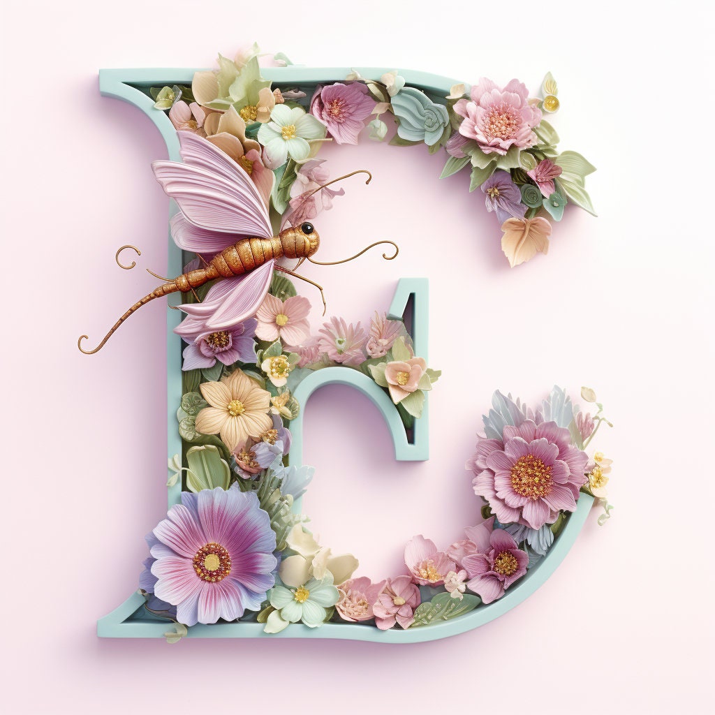 Enchanting Alphabet Letters Digital Paper Whimsical Fairy Tale Design ...