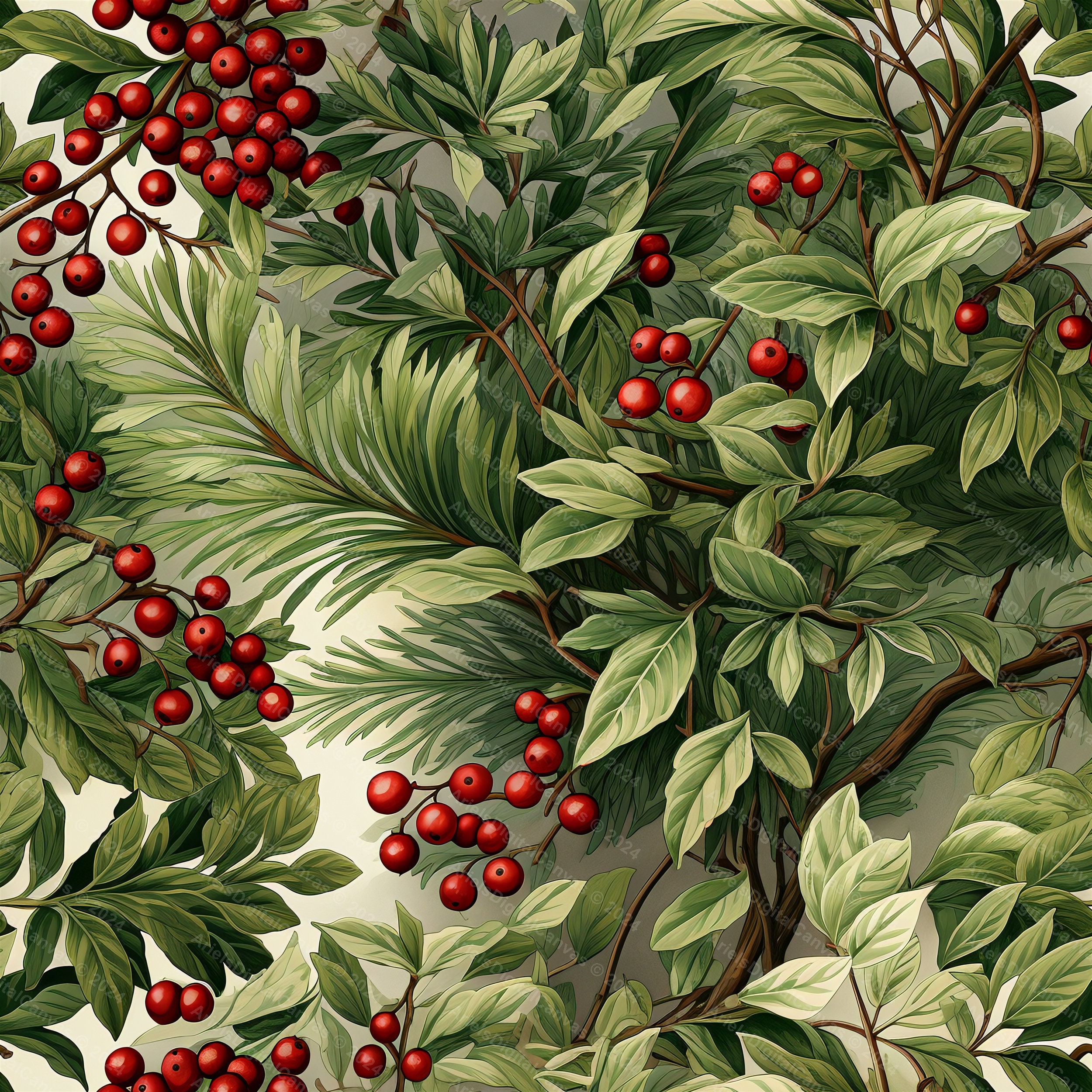 Seamless Yew Tree Pattern Design for Home Decor and Fashion Instant ...