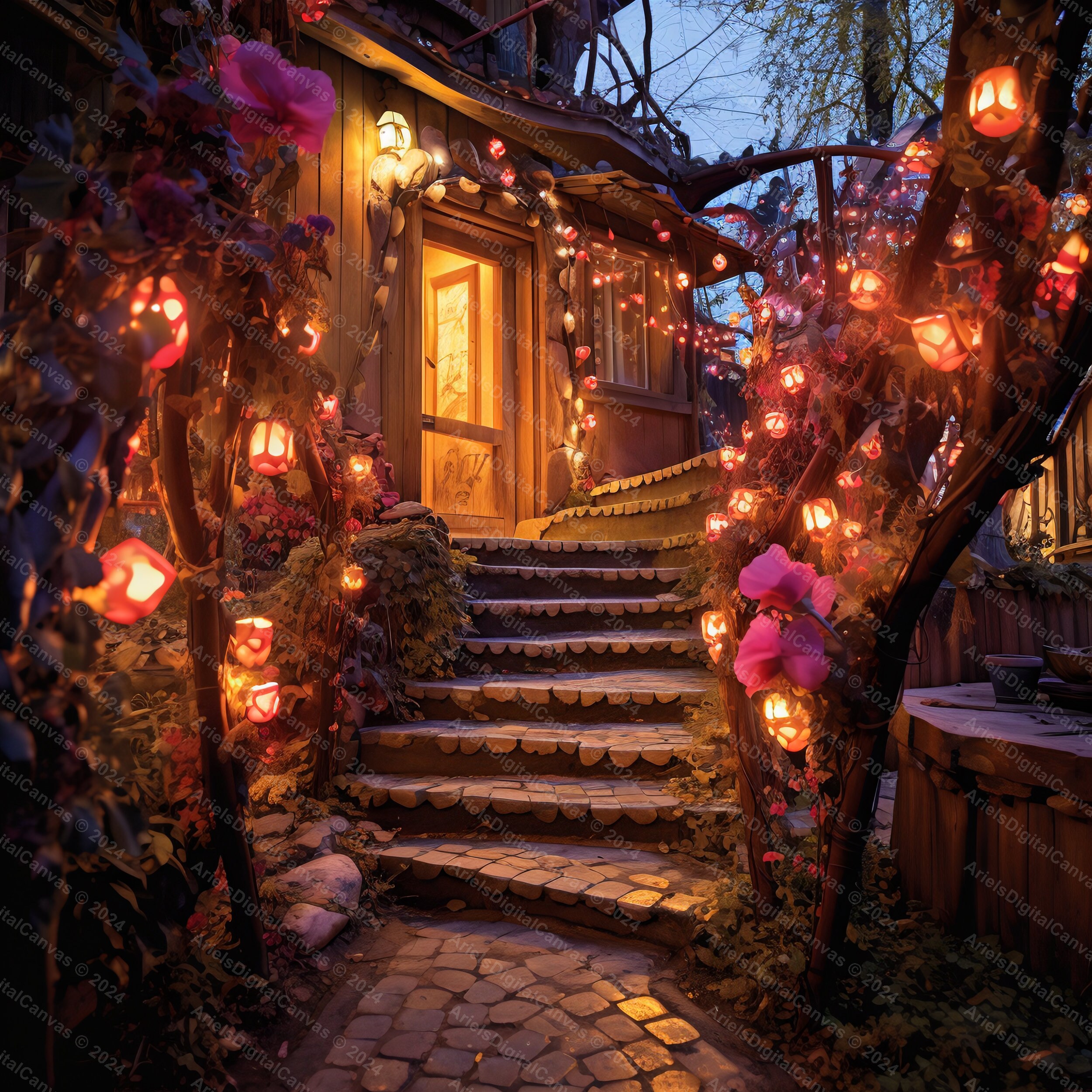 Romantic Secret Pathways Digital Paper Perfect for Valentine Crafts and ...