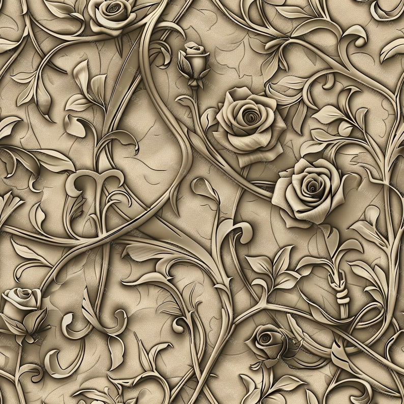 Elegant Rose Pattern Design Luxurious Floral Wallpaper Chic Rose ...