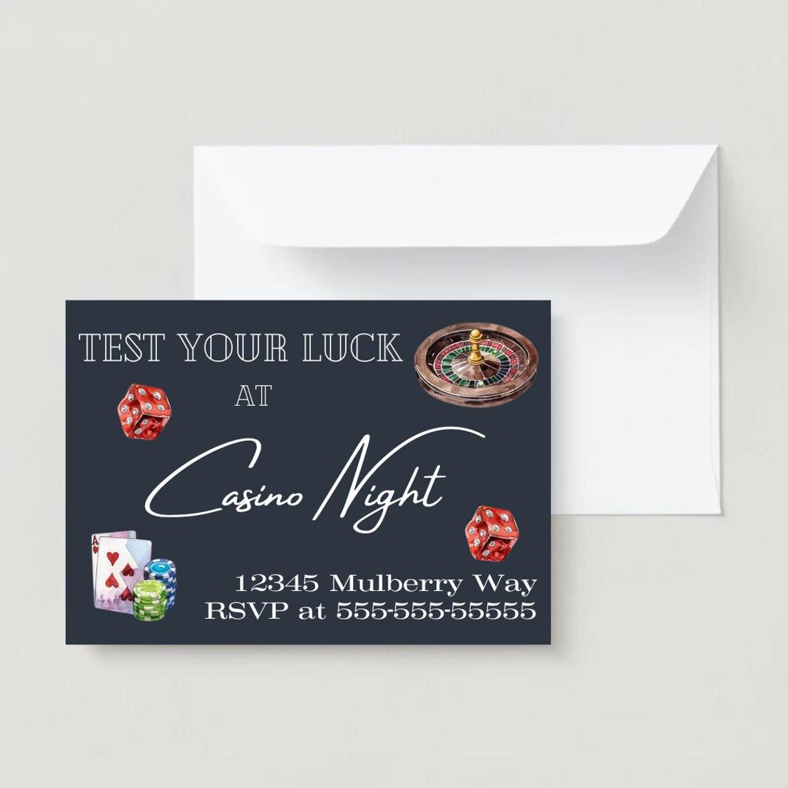 Casino Night Invitation Party Clip Art Casino Royal Flush Gambling ...