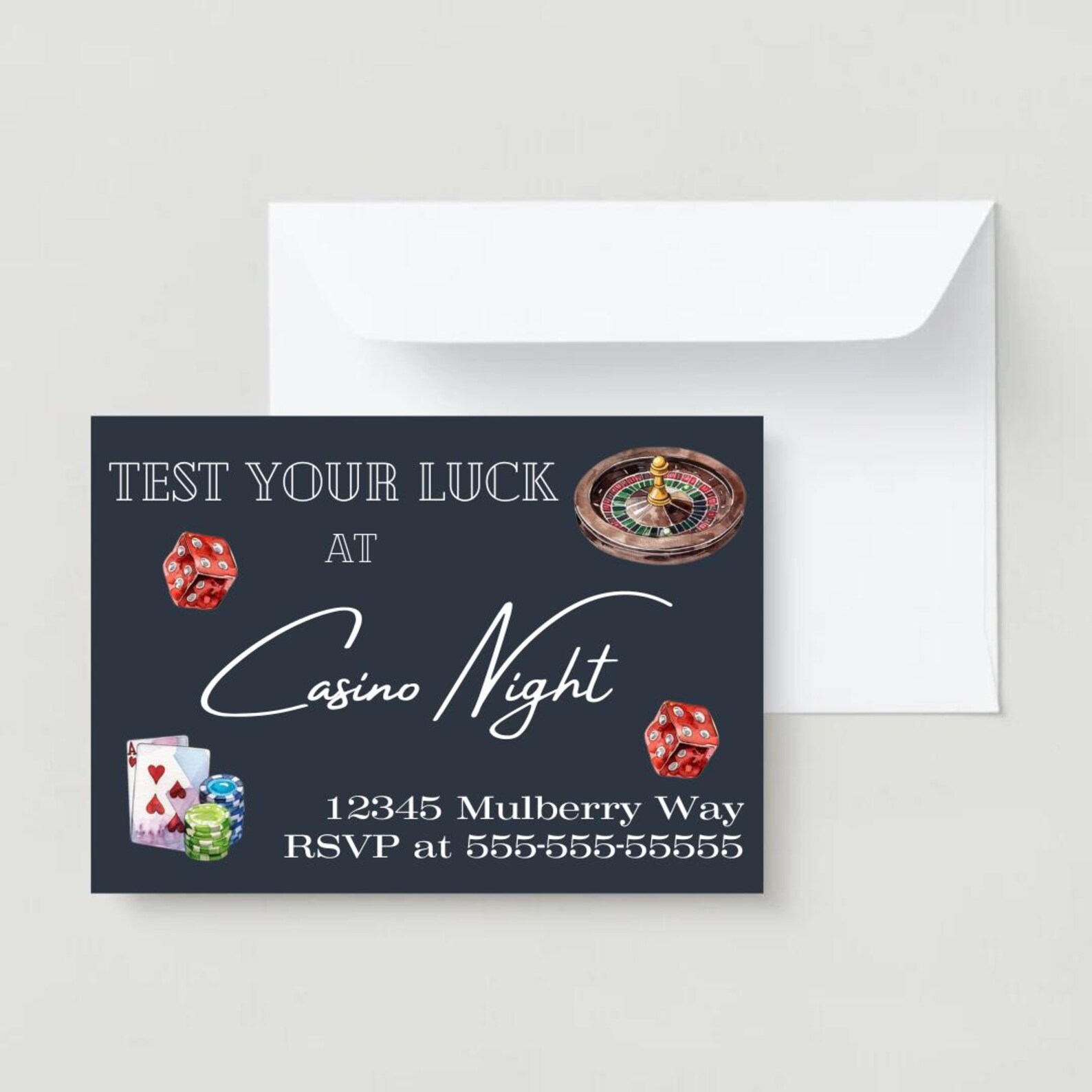 Casino Night Invitation Party Clip Art Casino Royal Flush Gambling ...