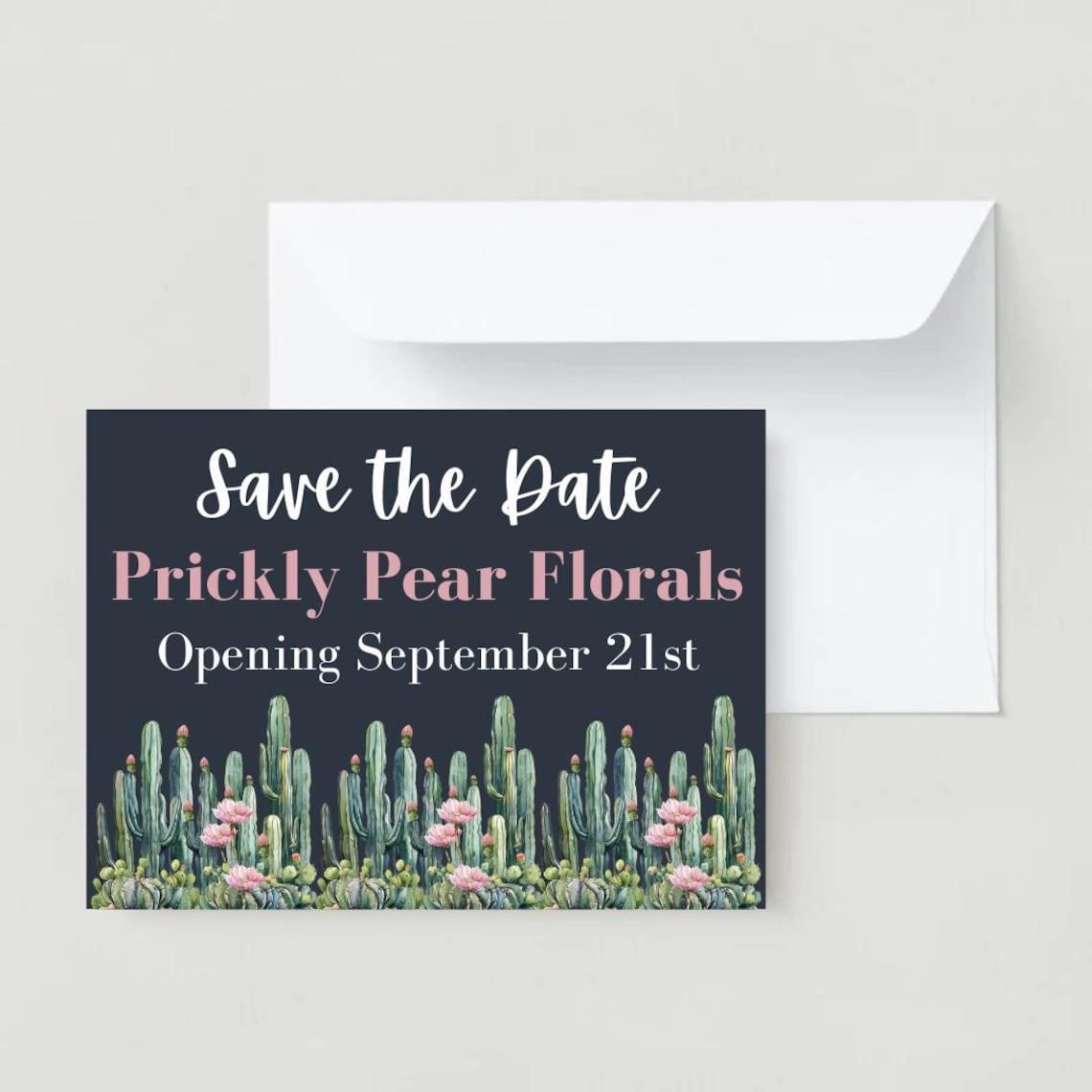 Cactus Party Invitation Design Border Cactus Flower Desert Flowers ...