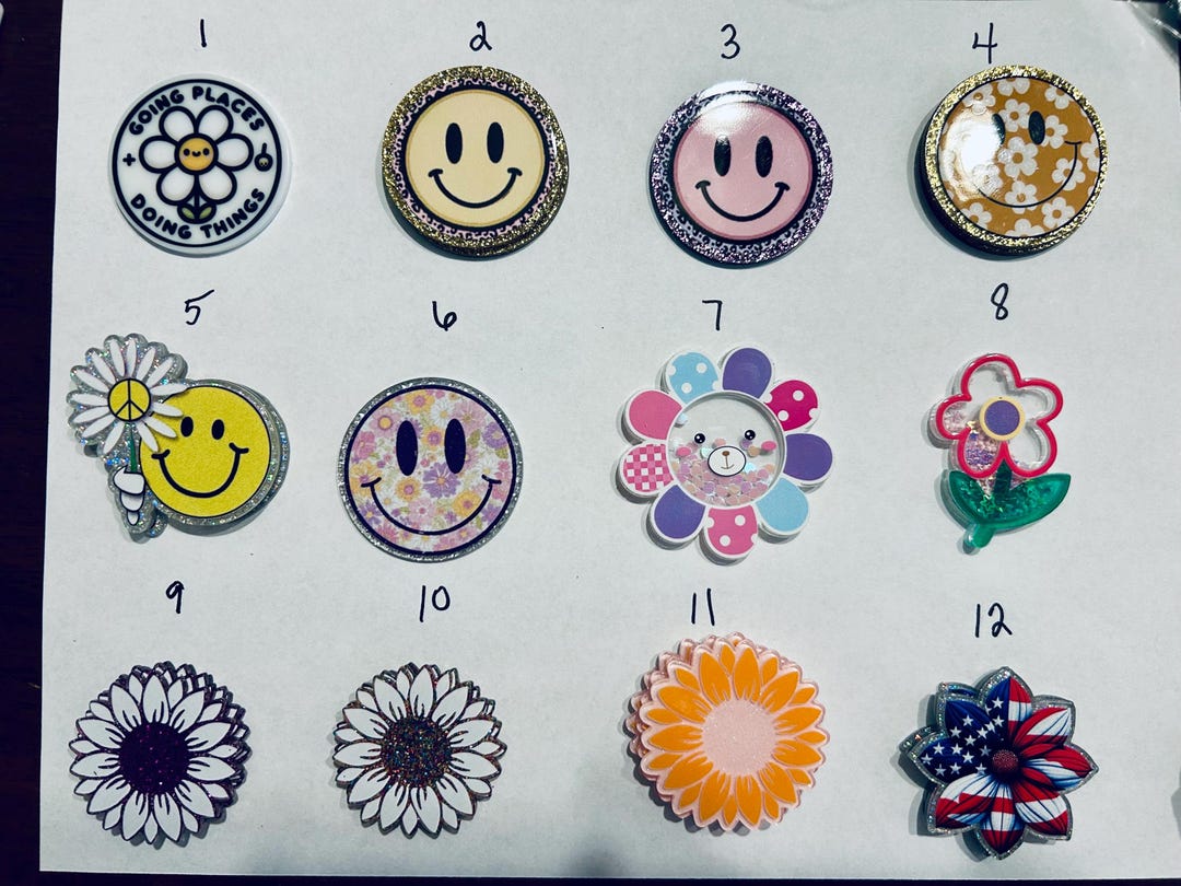 Acrylic Flatbacks 2 - Flowers, Coffee, Misc. (please Purchase a Minimum ...