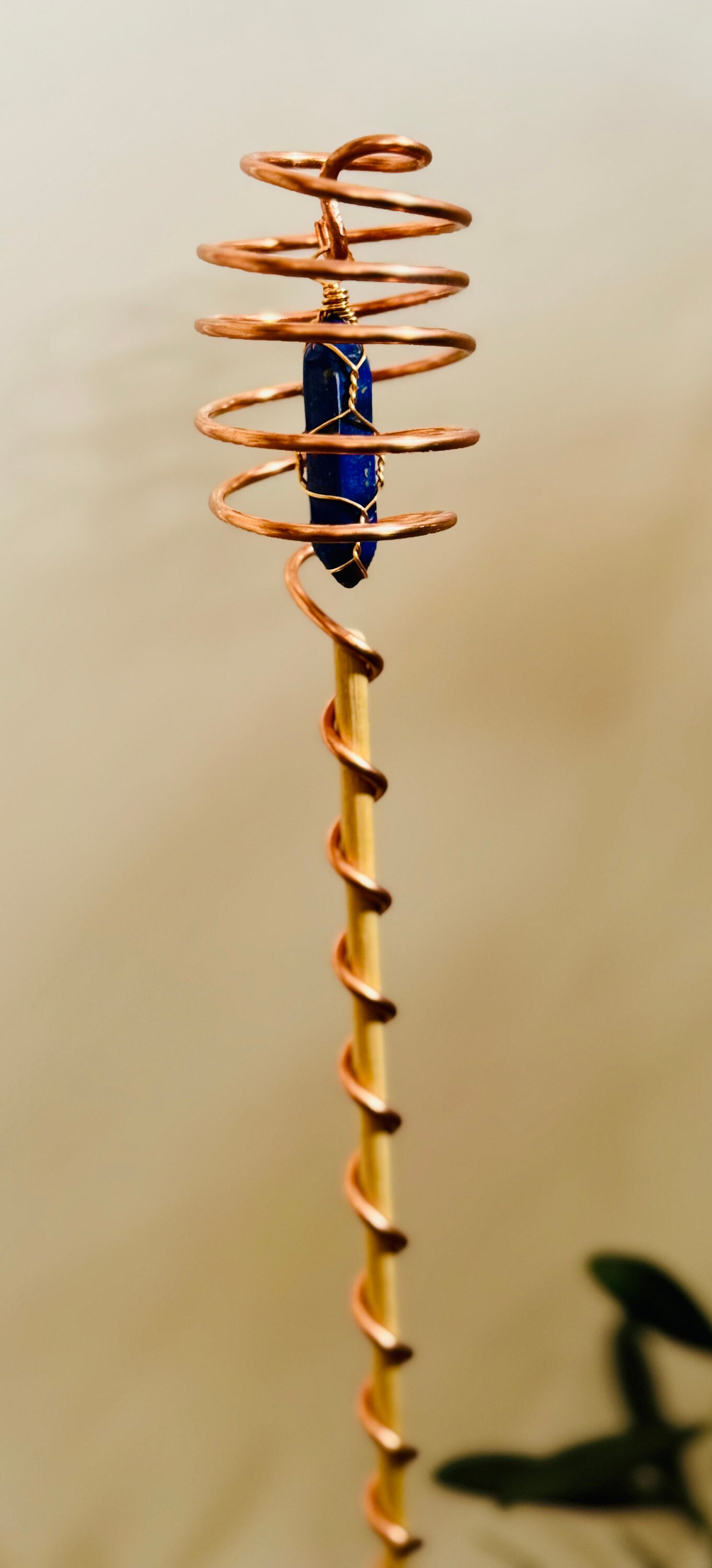 Electro Culture Pure Copper Rod With Dark Blue Gemstone - Etsy