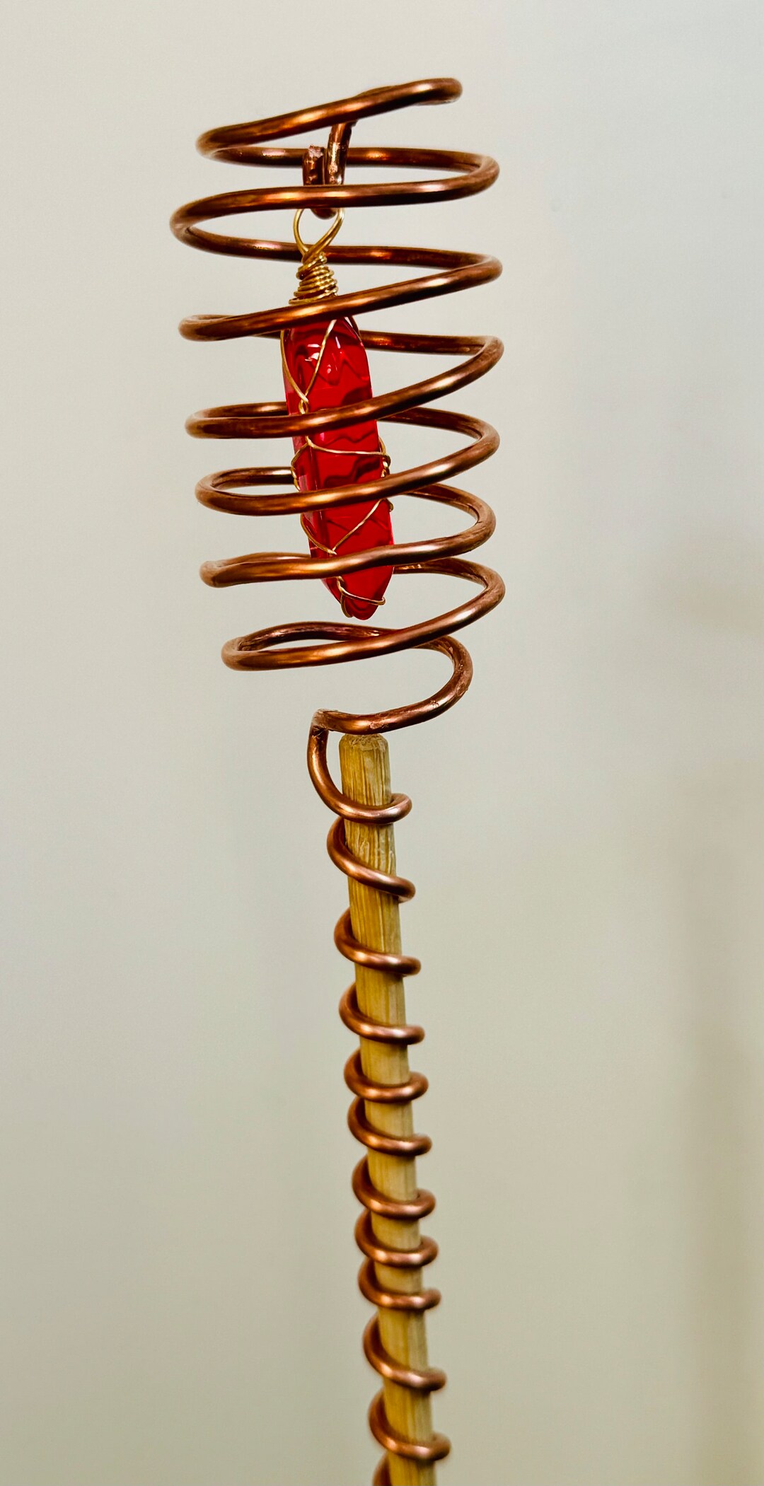 Electro Culture Pure Copper Rod With Red Gemstone - Etsy