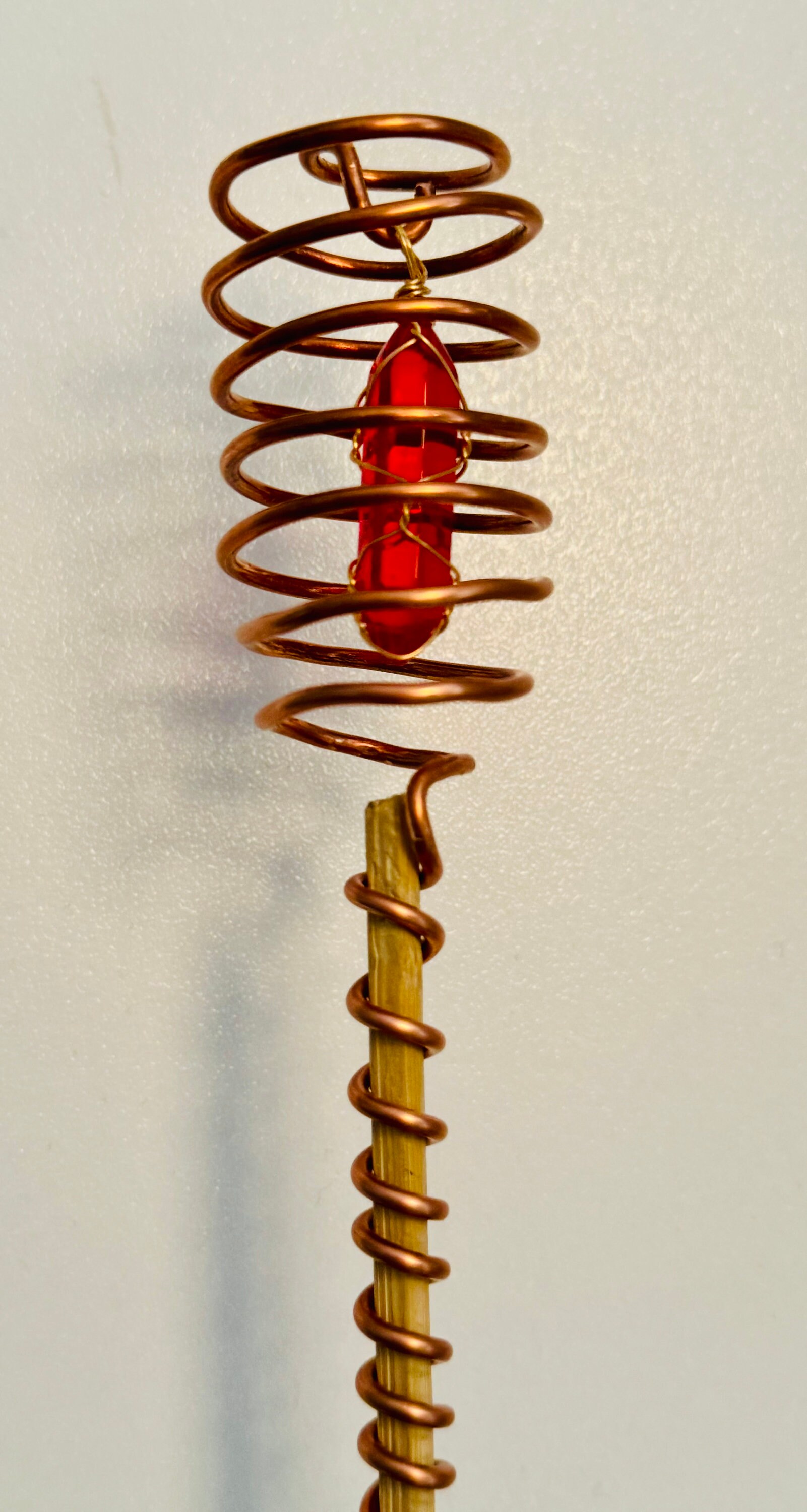 Electro Culture Pure Copper Rod With Red Gemstone - Etsy