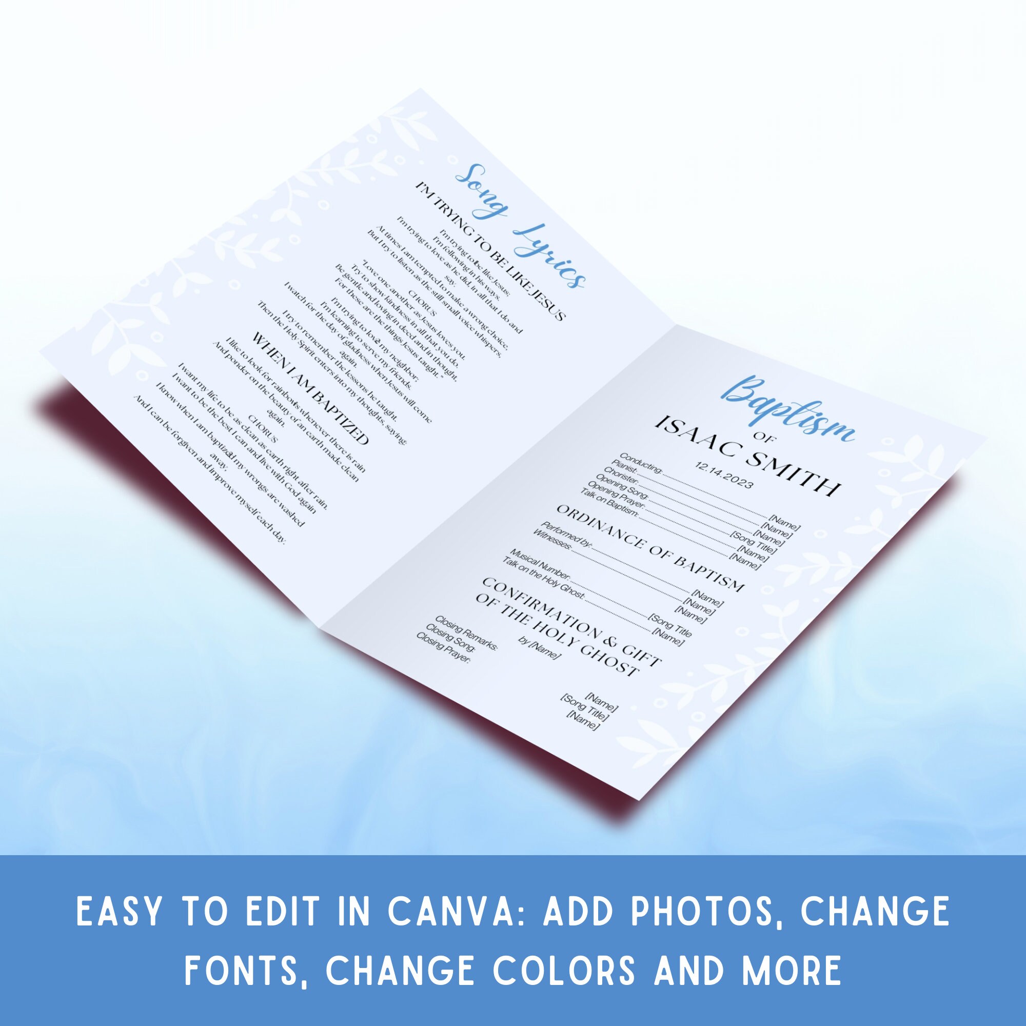 LDS Baptism Program | LDS Boys Baptism Program | Baptism Program ...