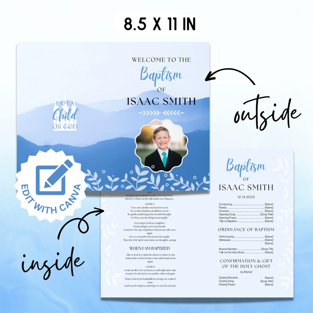 LDS Baptism Program | LDS Boys Baptism Program | Baptism Program ...