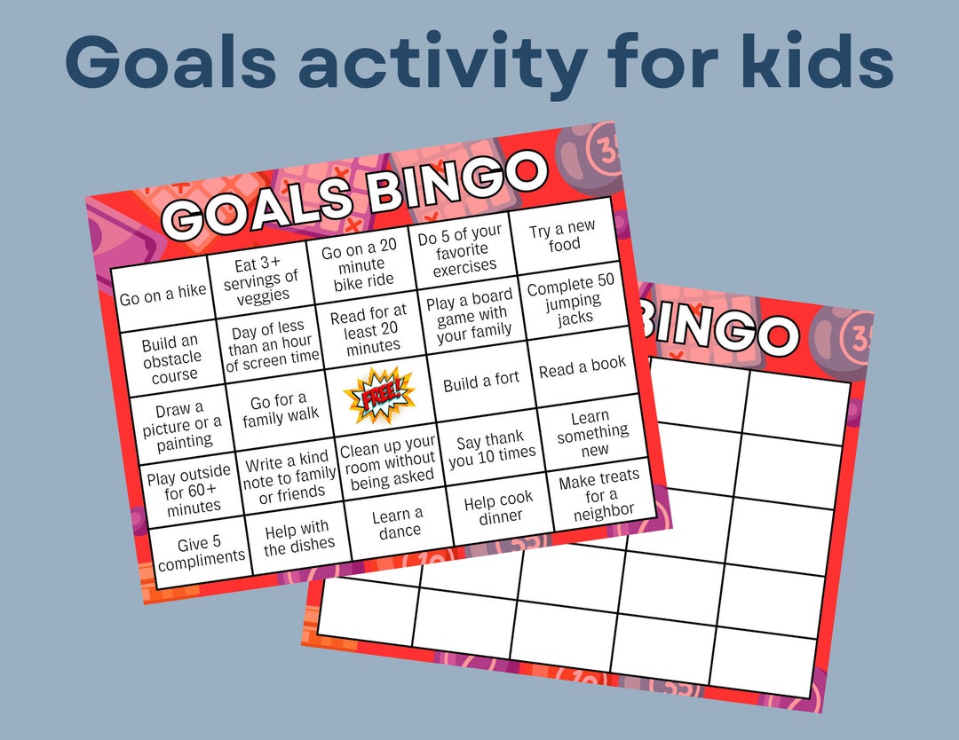 Printable Kids Goals Bingo Card, Make Your Own Service or Fun Bingo ...