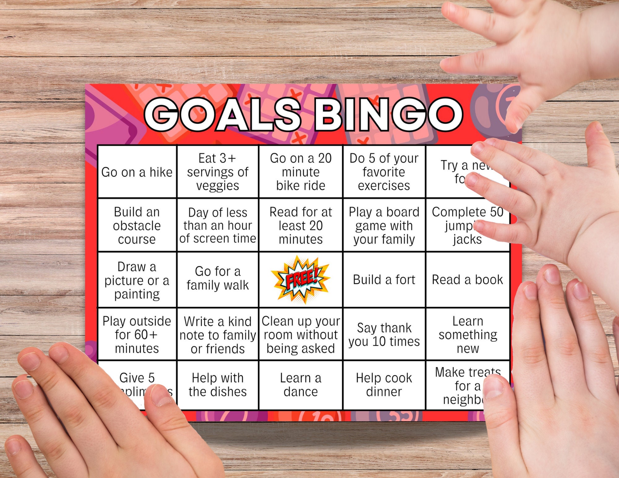 Printable Kids Goals Bingo Card, Make Your Own Service or Fun Bingo ...