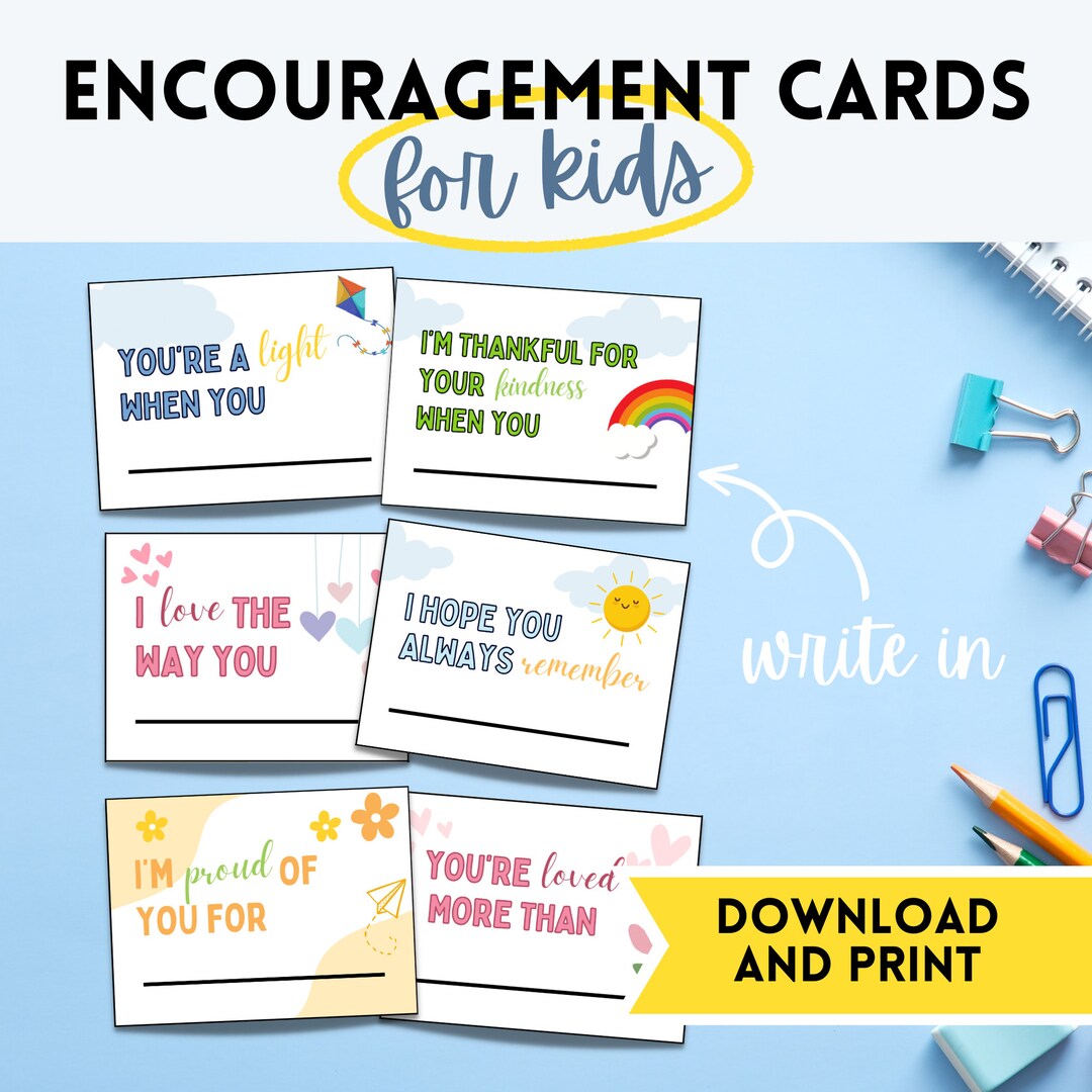 Printable Lunch Notes for Kids | Personalized Lunch Notes | Encouraging ...