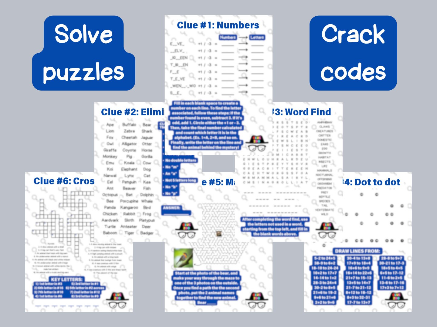 Printable Codes and Clues for Kids, Animal Facts, Solve the Mystery! - Etsy