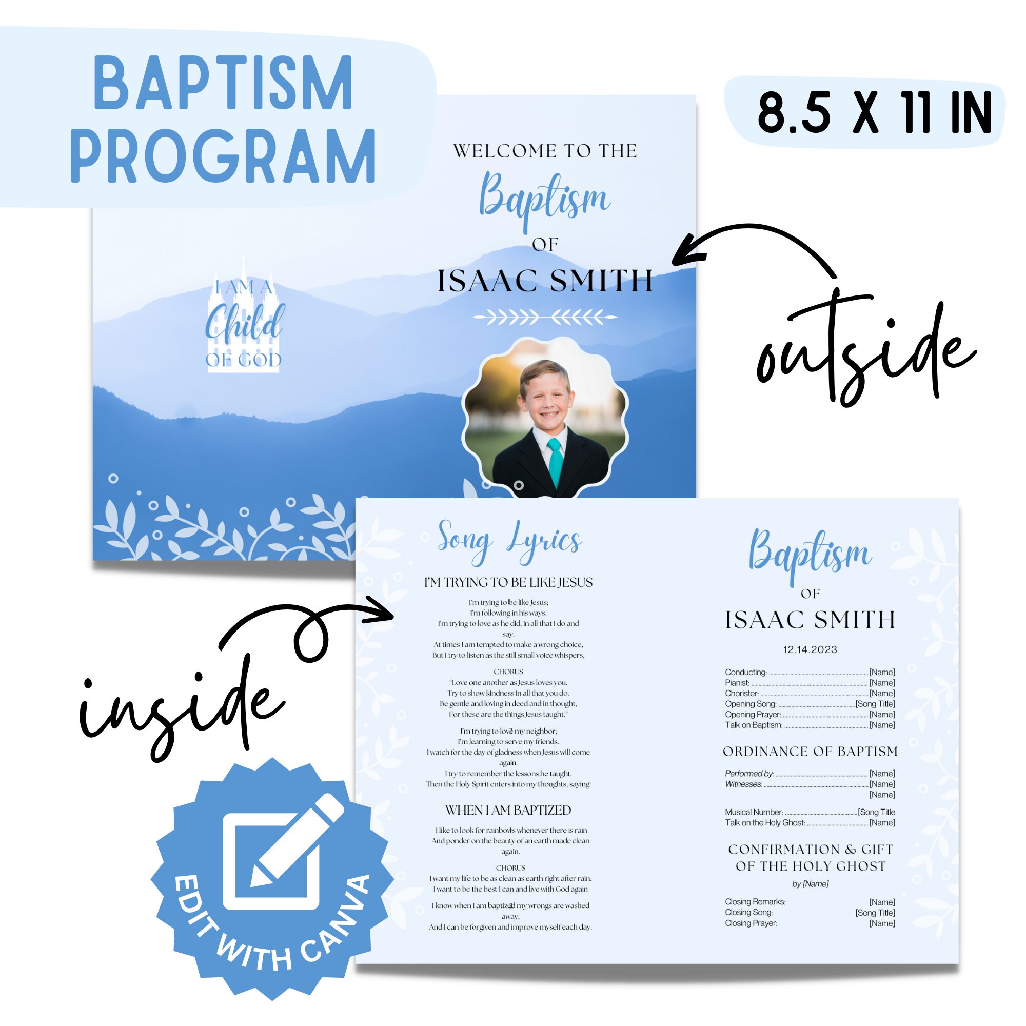 LDS Baptism Program | LDS Boys Baptism Program | Baptism Program ...