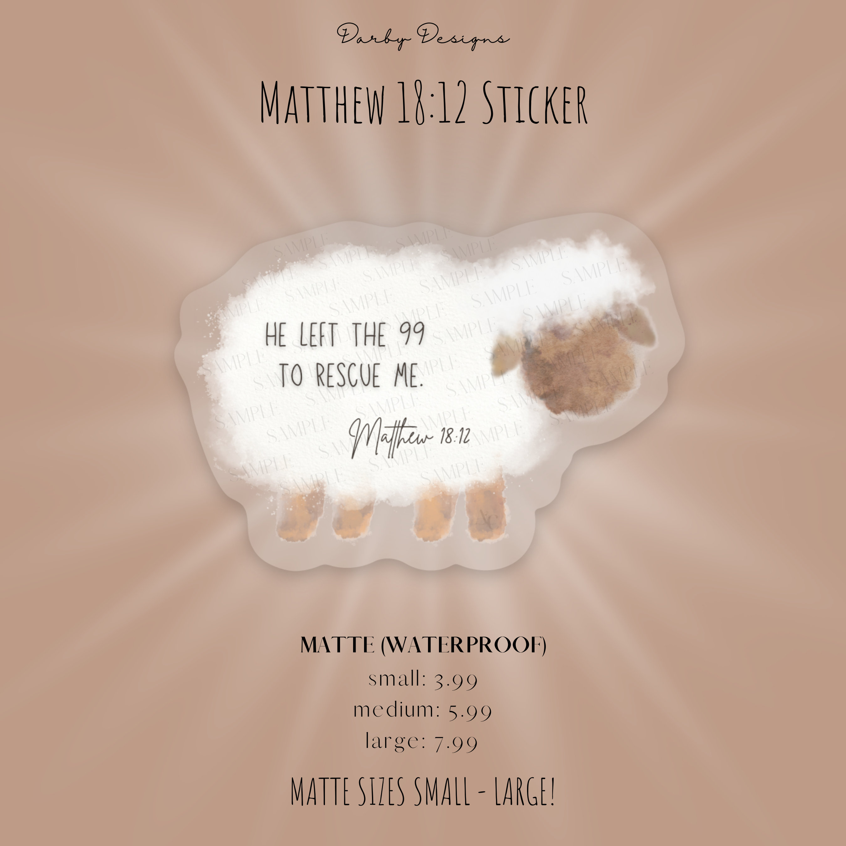 Matthew 18:12 Sticker, Christian Sticker, Sheep Sticker, Lamb Sticker ...
