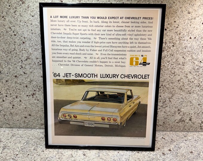 Vintage 1964 Chevrolet Impala Print Magazine Ad 13.5" X 10.5" - Etsy