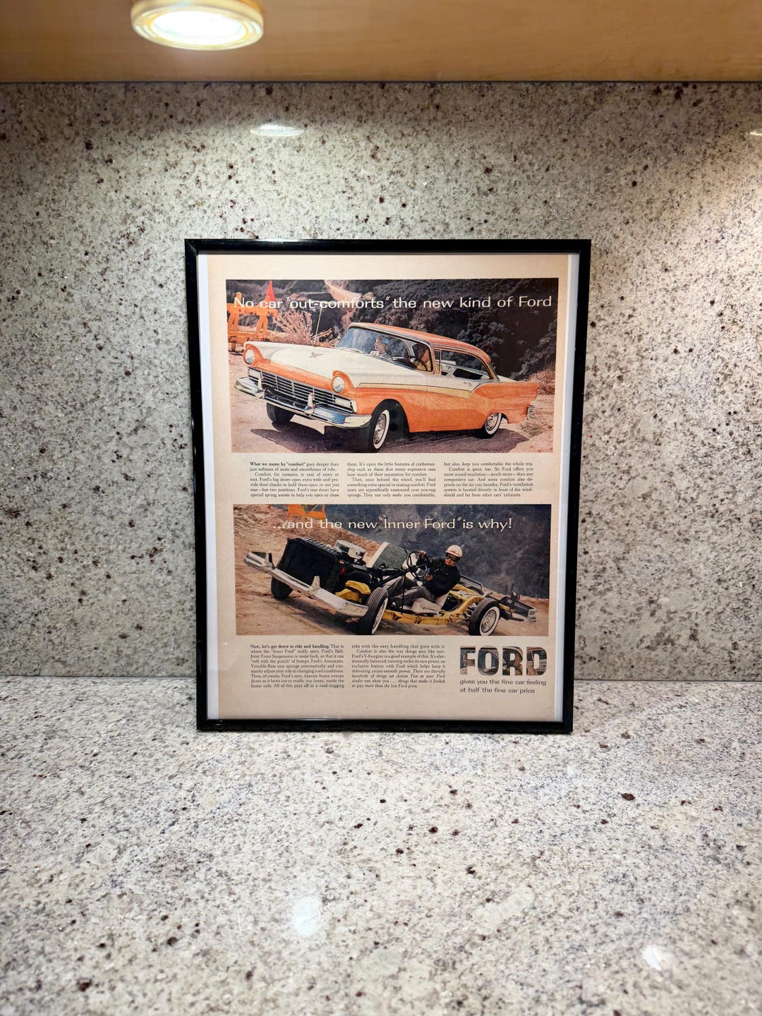Vintage 1957 Original Ford Magazine Ad - 13.5" X 10.5" Advertising Art ...