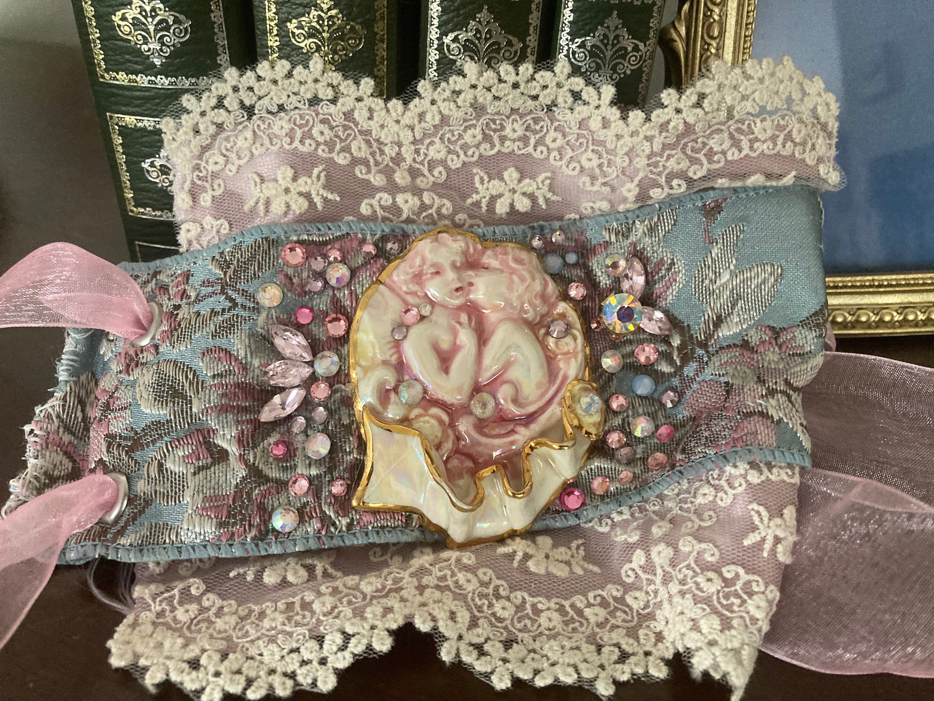 Rococo Antionette Cuff Bracelet Arm Corset Cherub Crystal French Style ...