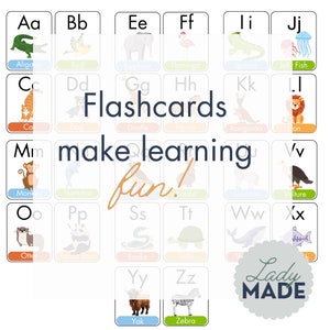 PRINTABLE Animal-themed ABC Flash Cards - Etsy