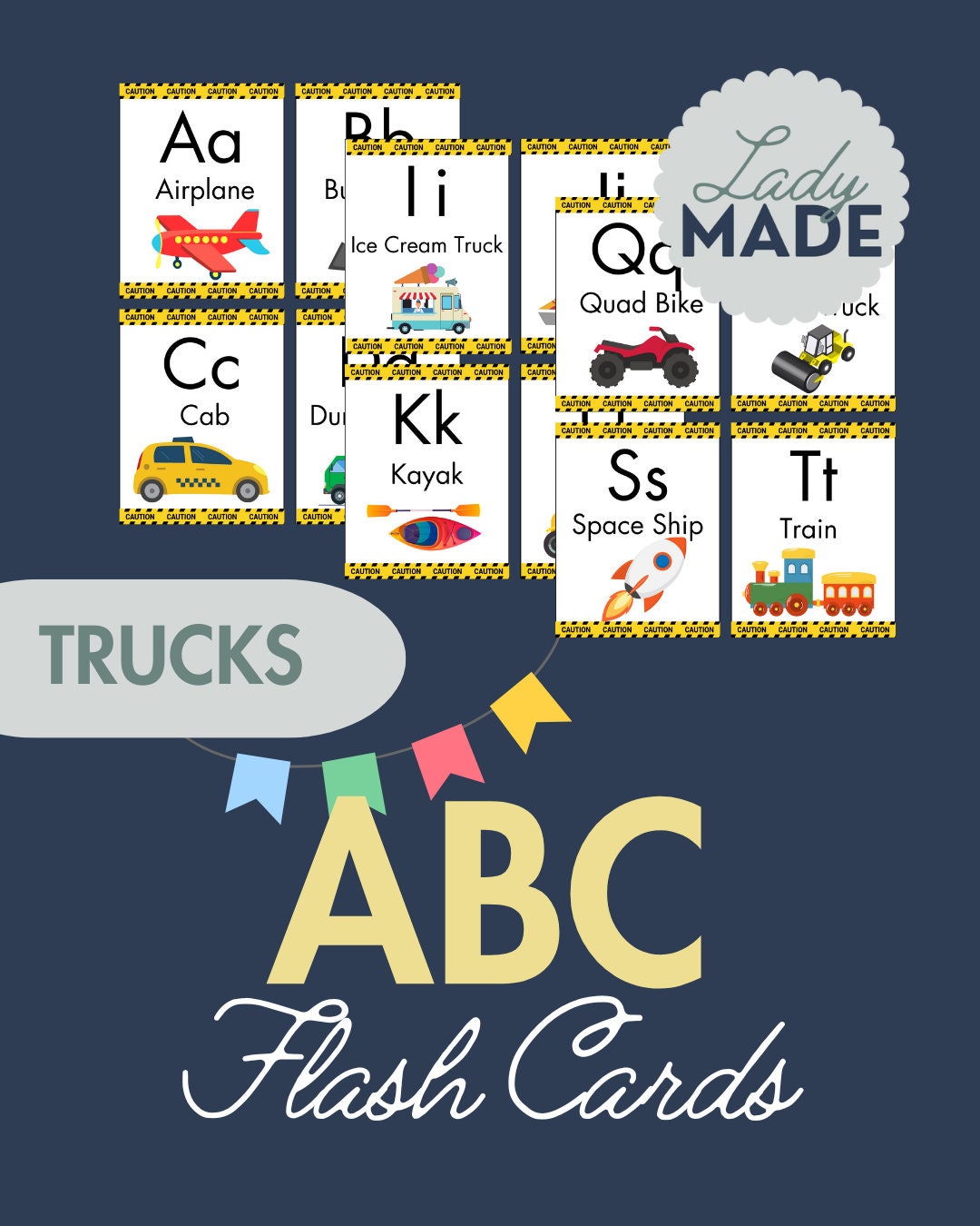 PRINTABLE Transportation-themed Alphabet Flashcards - Etsy
