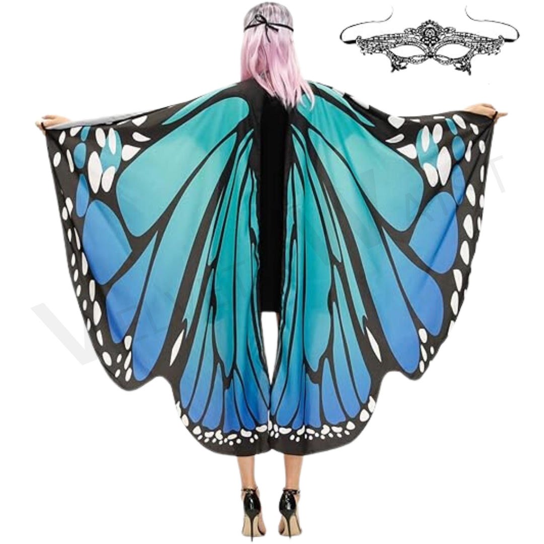 Colorful Butterfly Wings Cape for Women Adult Butterfly Costume ...