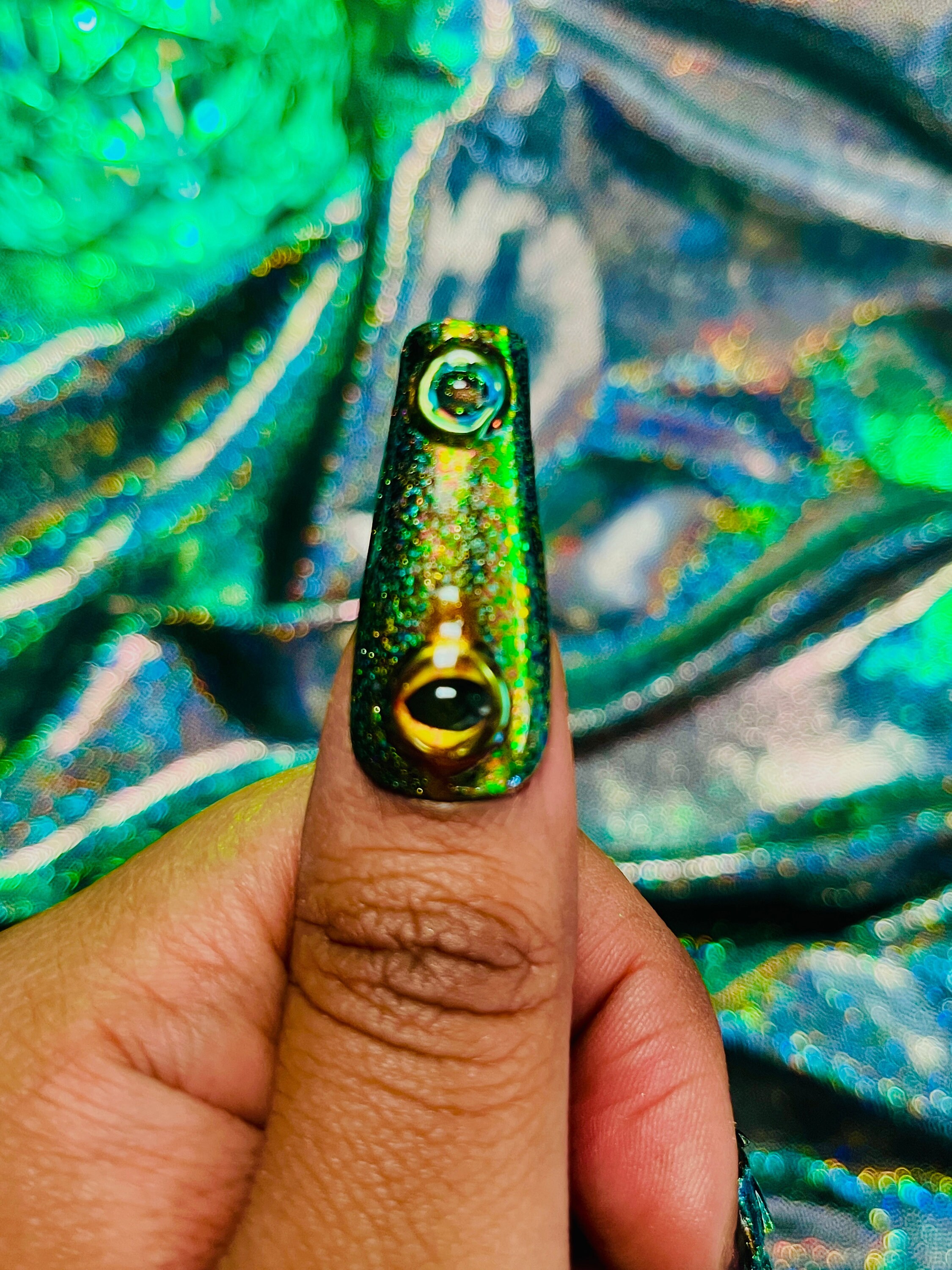 Medusa Nails Glue on Nails Coffin Nails Press on Long Coffin 3d Nails ...
