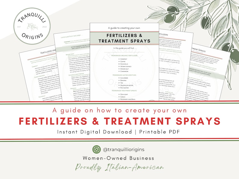 DIY Garden Fertilizer & Treatment Sprays Guide (digital Download) - Etsy