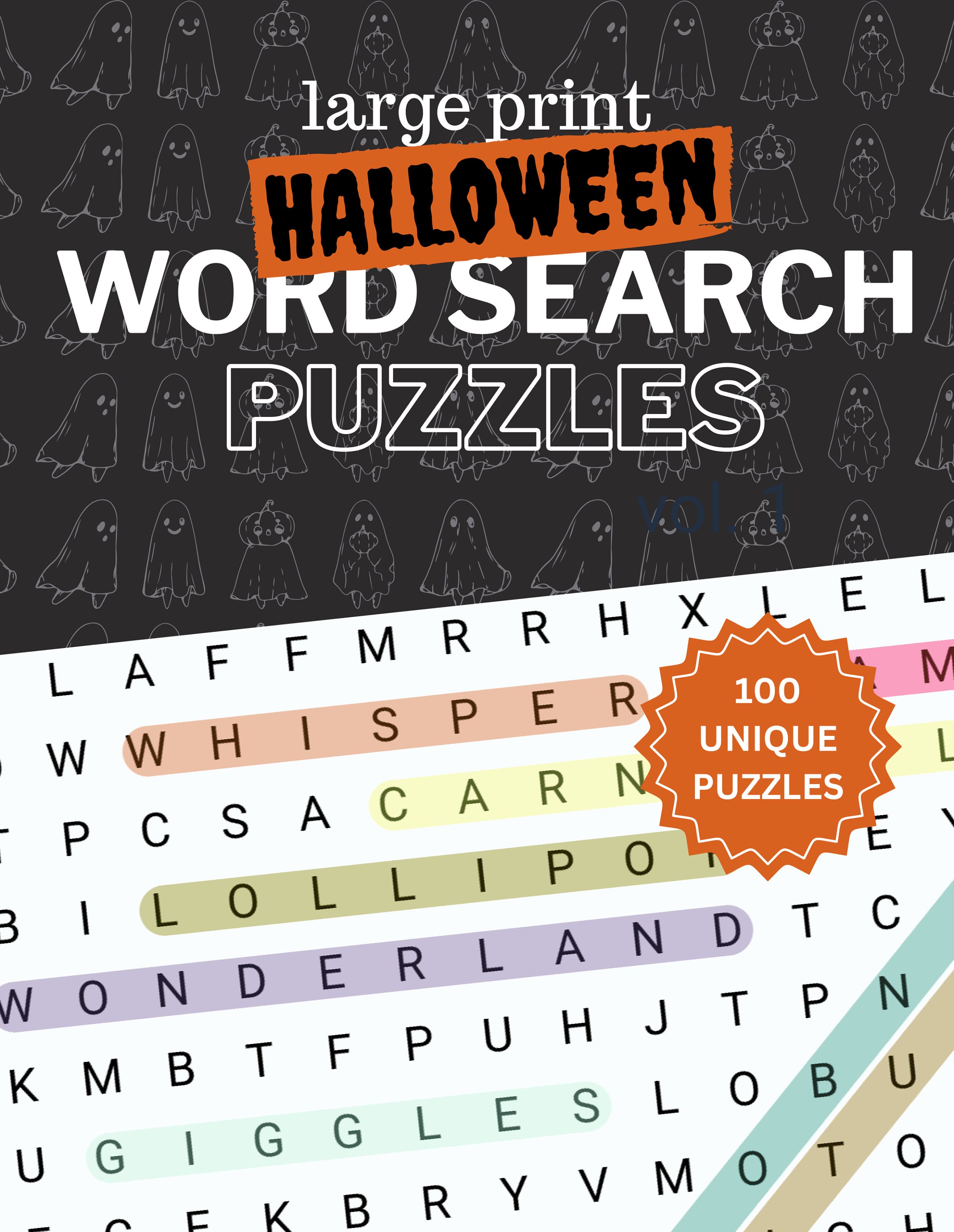 Large Print Halloween Word Search Puzzle Vol. 1 Bigpuzzlecompany - Etsy
