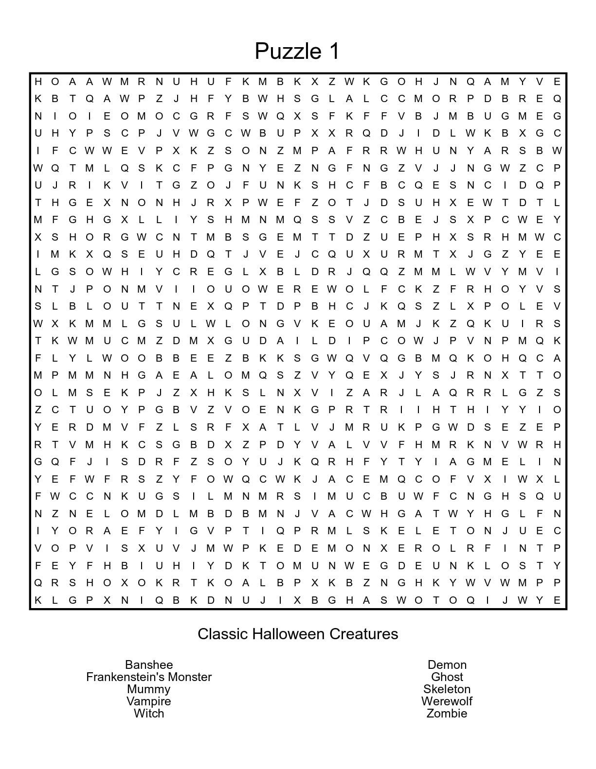 Large Print Halloween Word Search Puzzle Vol. 1 Bigpuzzlecompany - Etsy