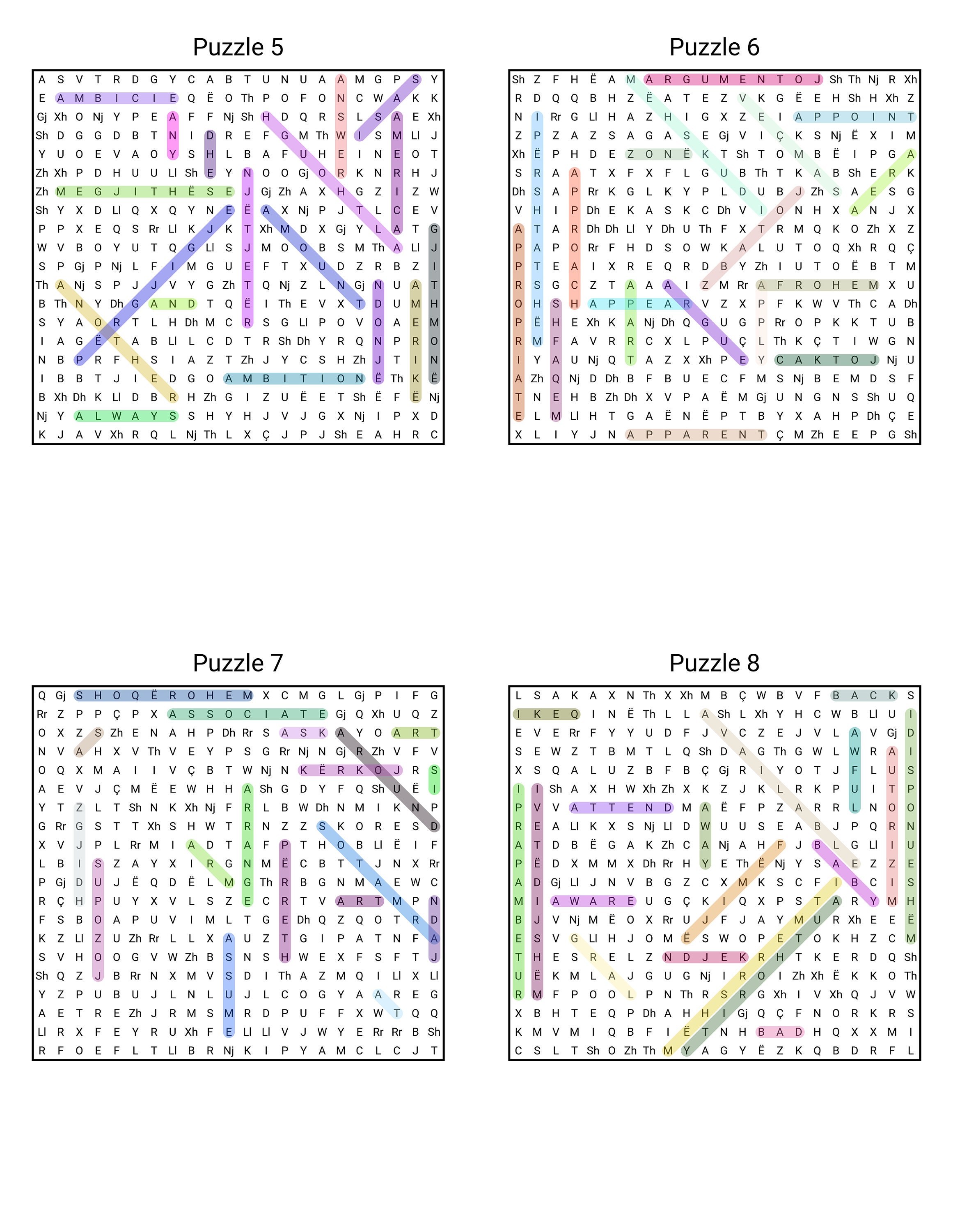 Large Print Word Search Puzzle English/albanian Learning Series Vol. 1 ...