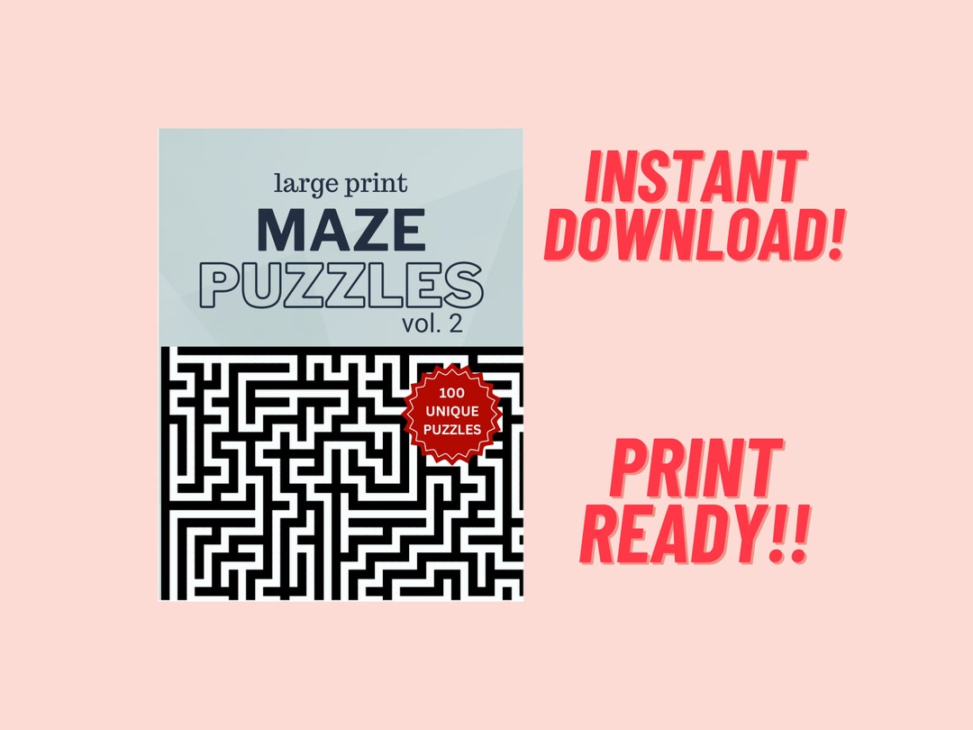 Large Print Maze Puzzle Vol. 2 Bigpuzzlecompany - Etsy