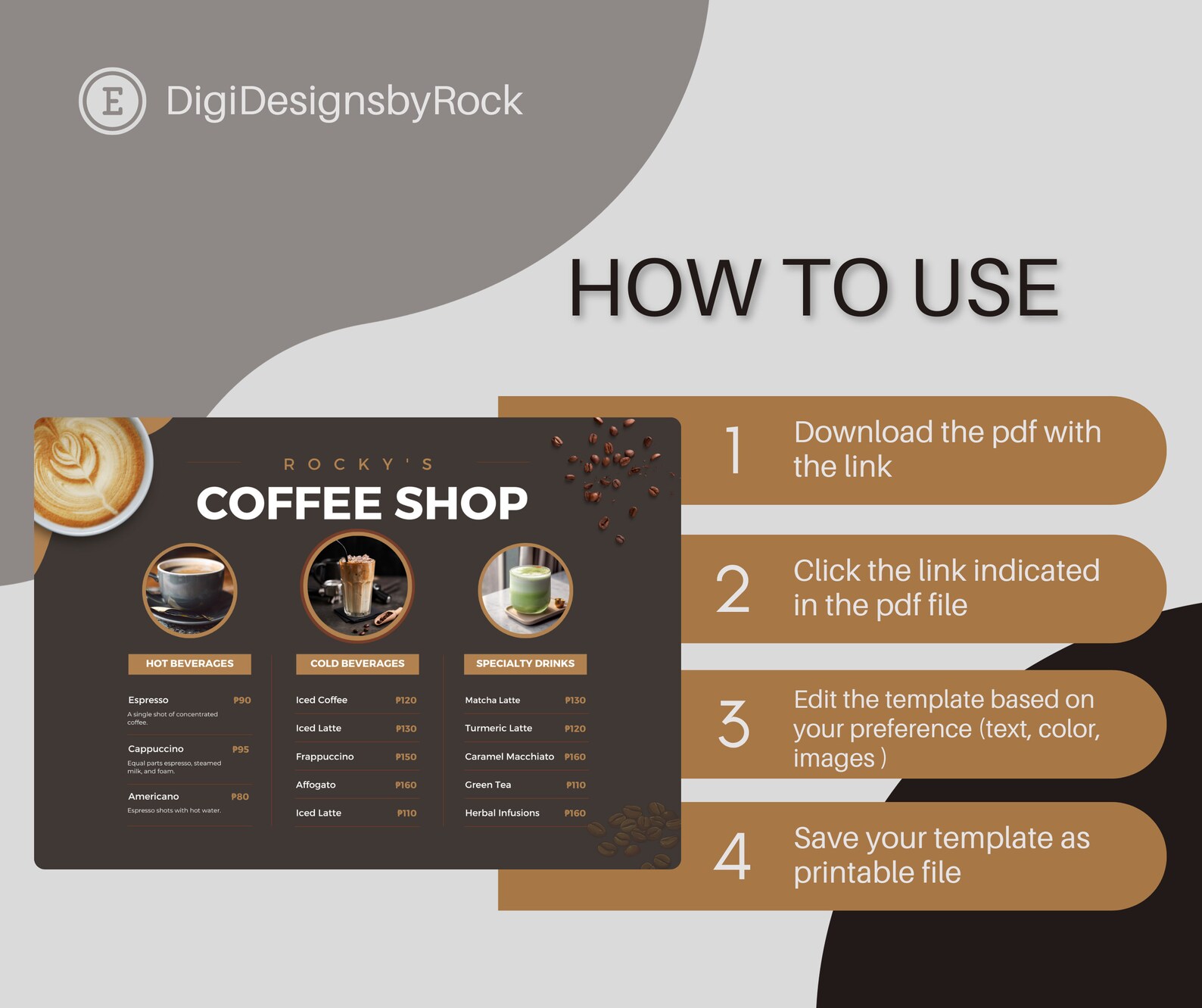 Coffee Shop Menu, Coffee Menu Board, Coffee Menu, Coffee Shop Printable ...